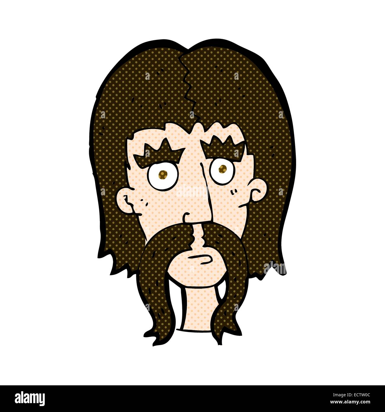 retro comic book style cartoon man with long mustache Stock Vector ...