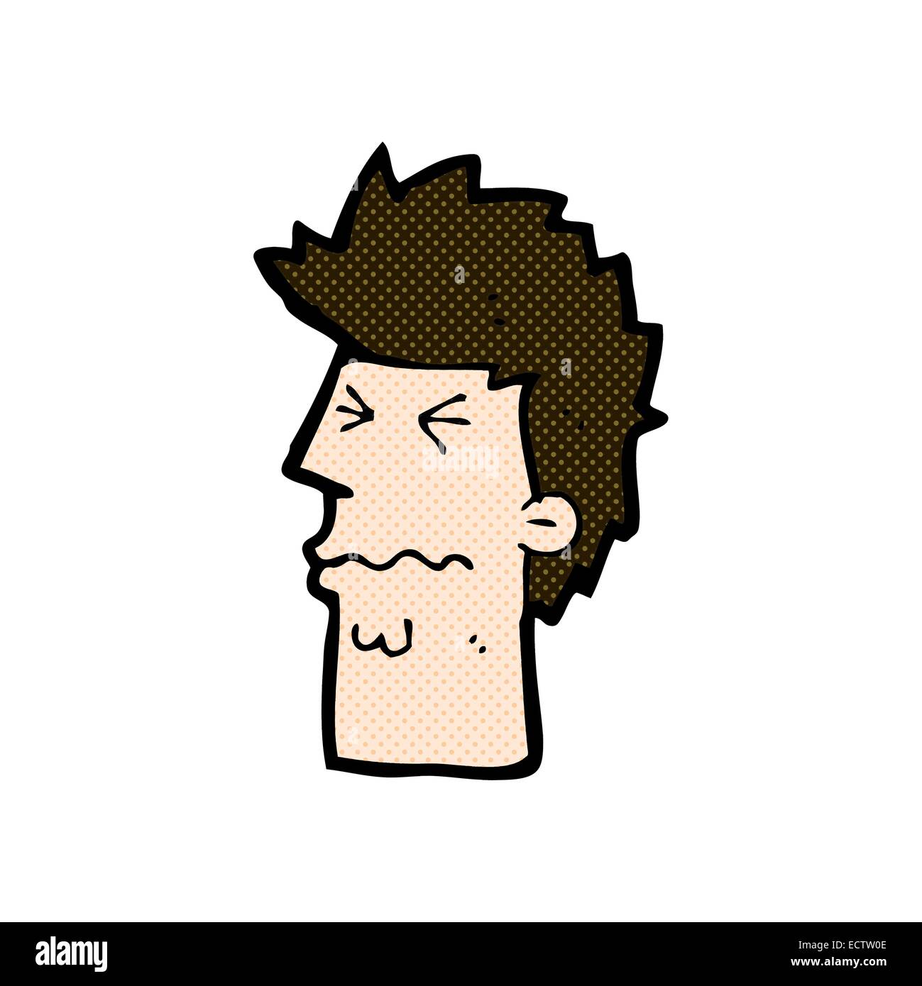 retro comic book style cartoon stressed out face Stock Vector Image ...