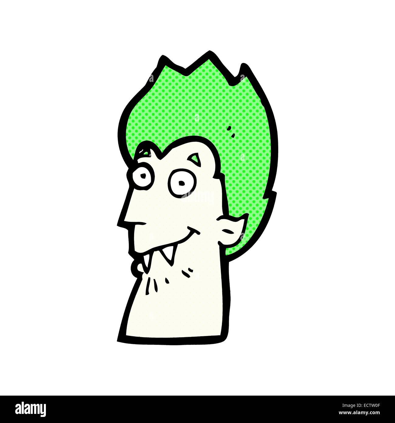 retro comic book style cartoon vampire head Stock Vector Image & Art ...