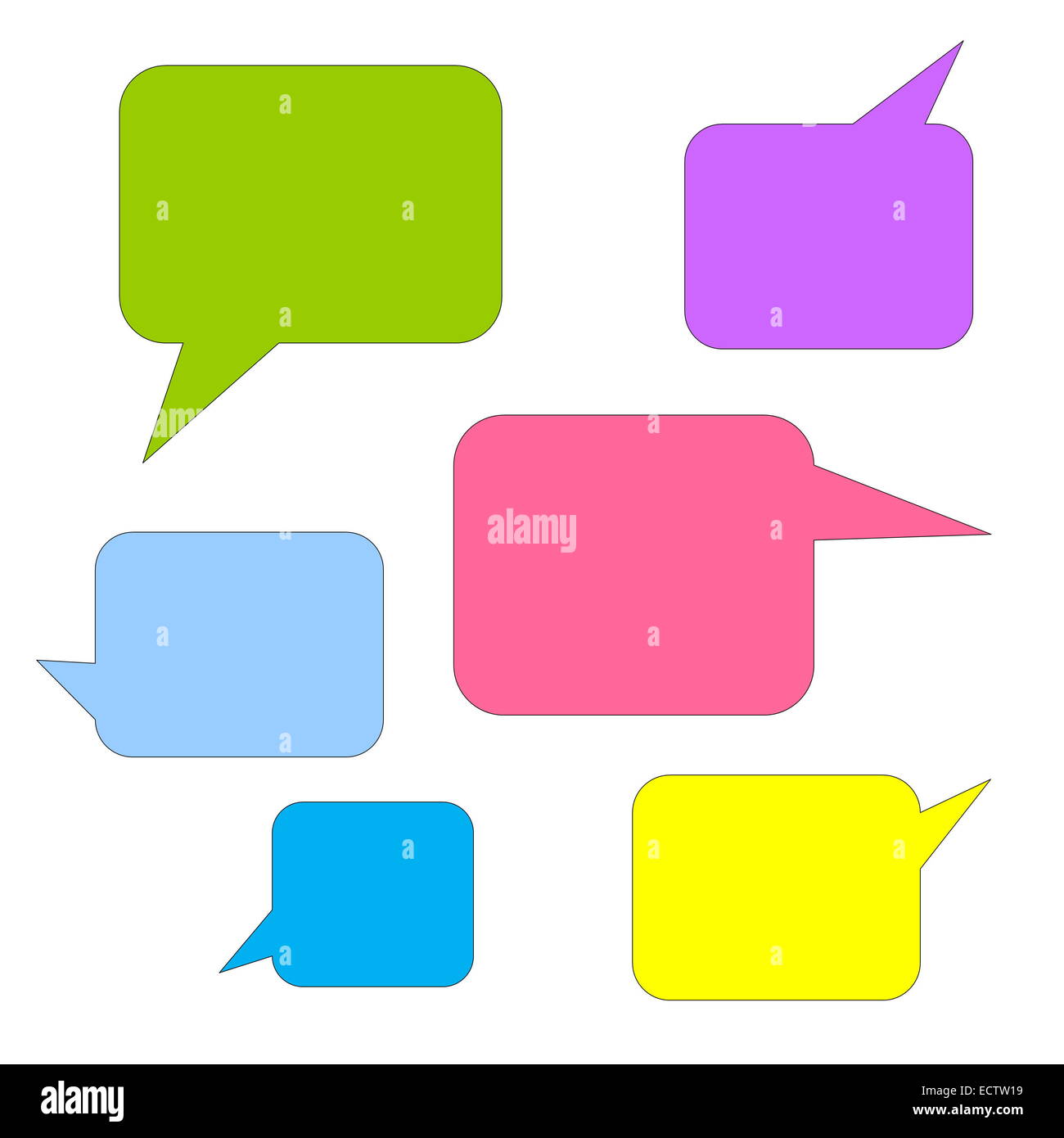 Many colorful chat bubbles for a conversation Stock Photo - Alamy