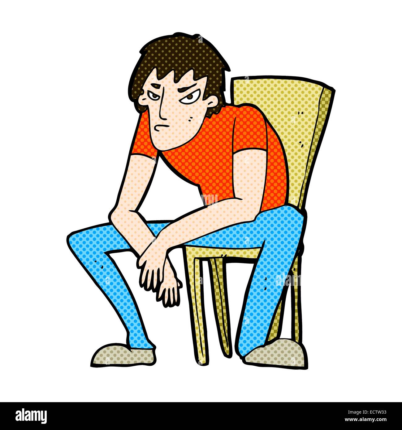 retro comic book style cartoon dejected man Stock Vector Image & Art ...