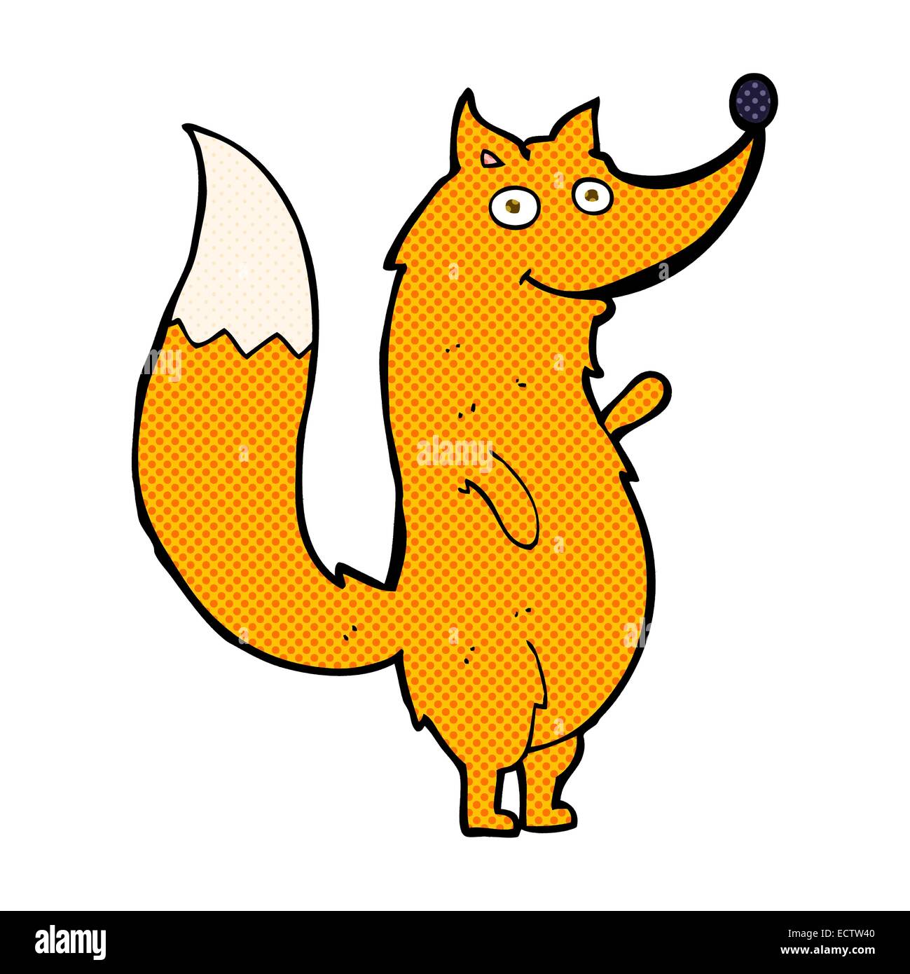 Happy cartoon fox waving smiling hi-res stock photography and images ...