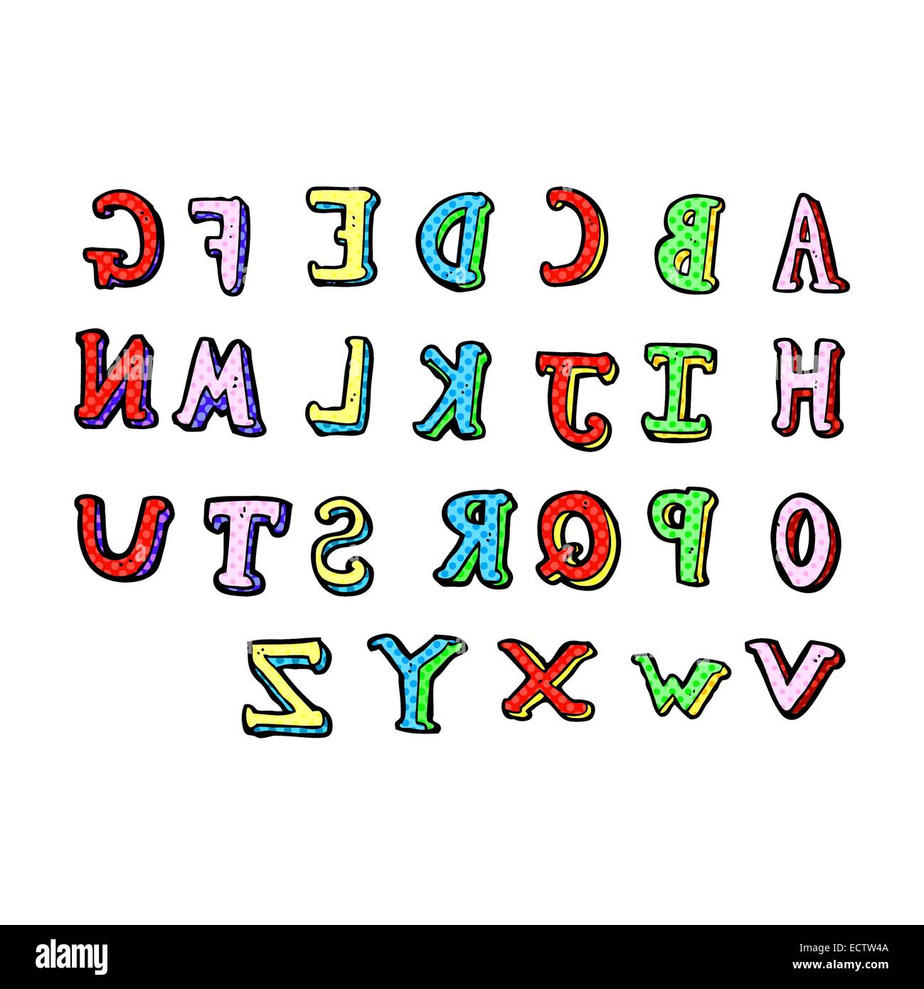 retro comic book style cartoon alphabet Stock Vector Image & Art - Alamy