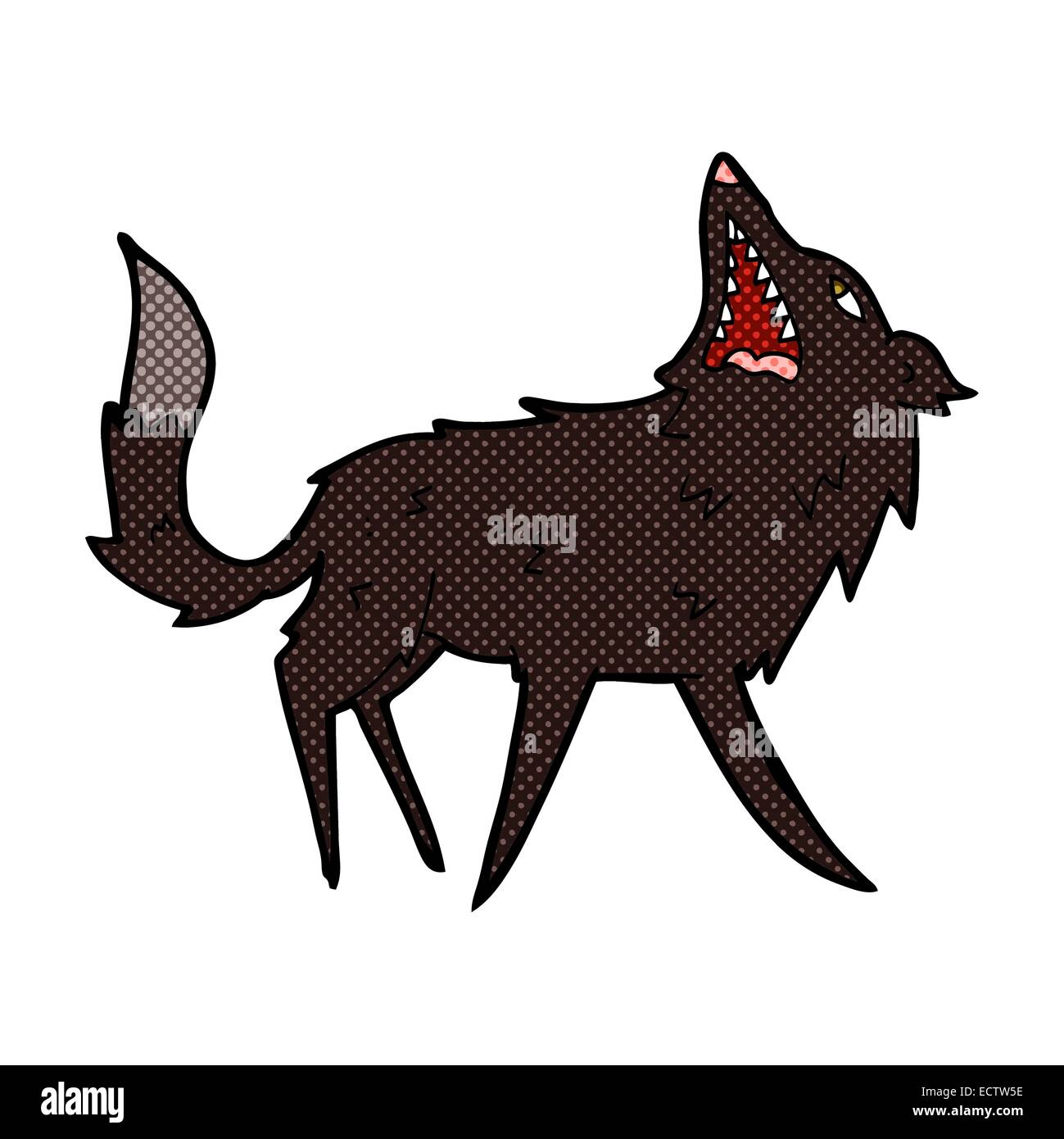 retro comic book style cartoon snapping wolf Stock Vector Image & Art ...