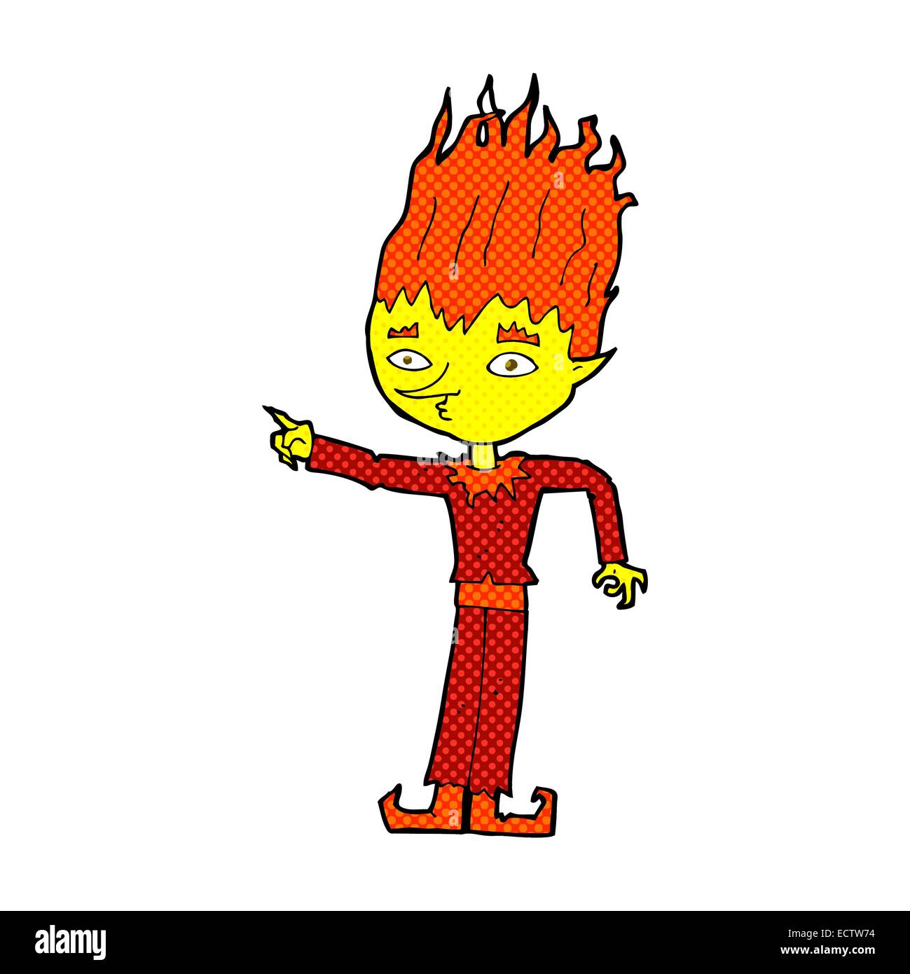 fire spirit retro comic book style cartoon Stock Vector Image & Art - Alamy