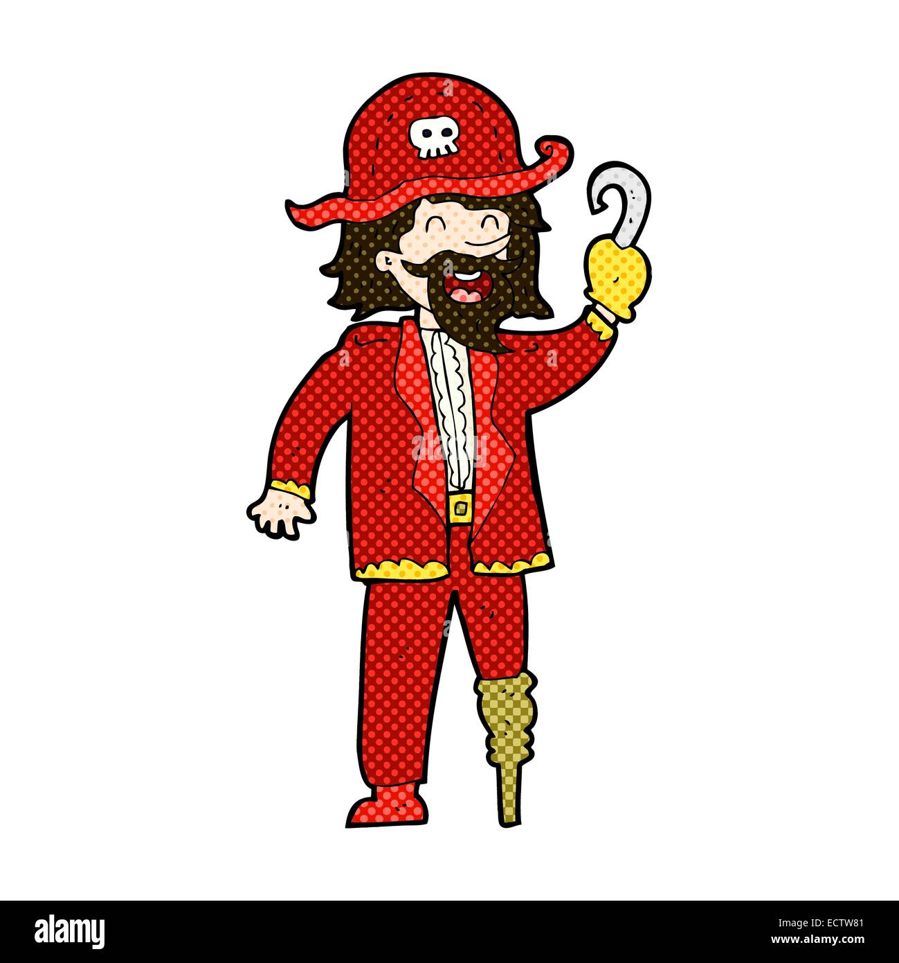 retro comic book style cartoon pirate captain Stock Vector Image & Art ...