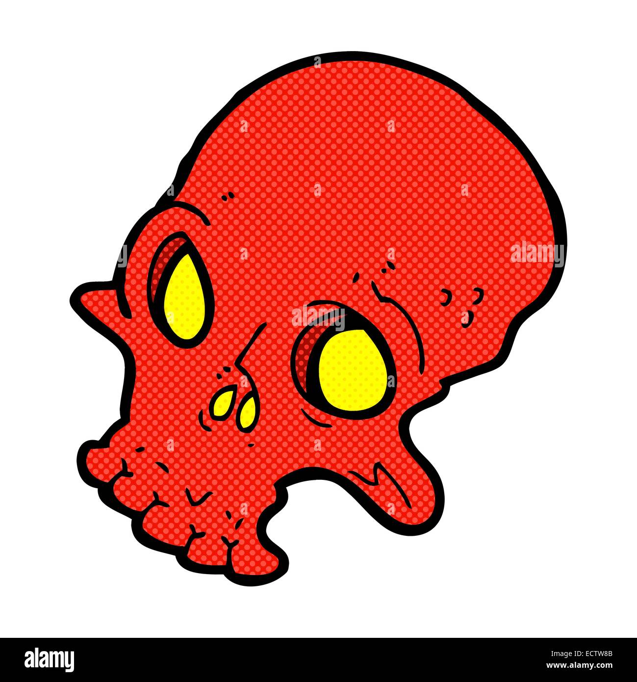 retro comic book style cartoon spooky skull Stock Vector Image & Art ...