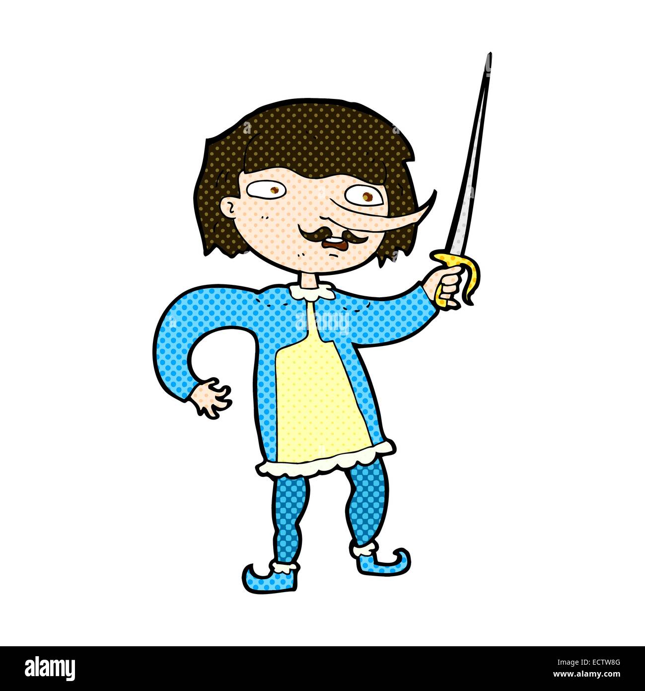 retro comic book style cartoon man with sword Stock Vector Image & Art ...