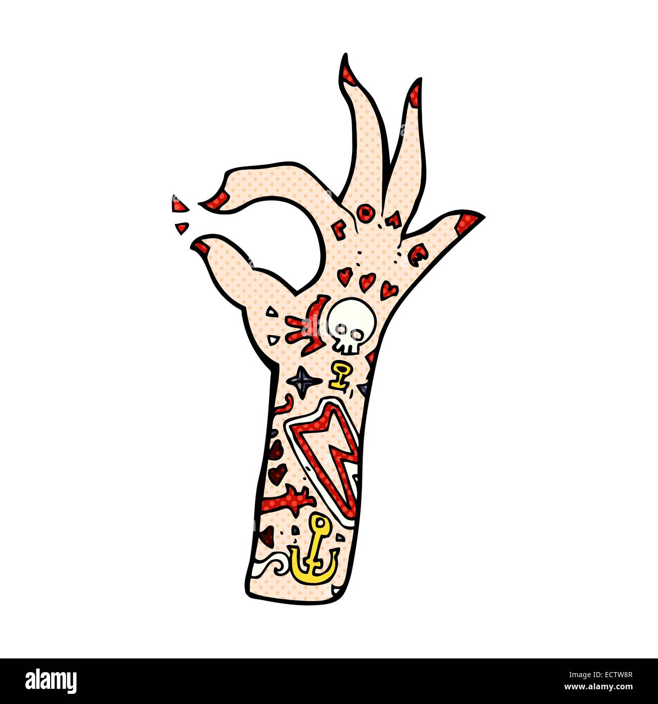 retro comic book style cartoon tattoo arm Stock Vector Image & Art - Alamy