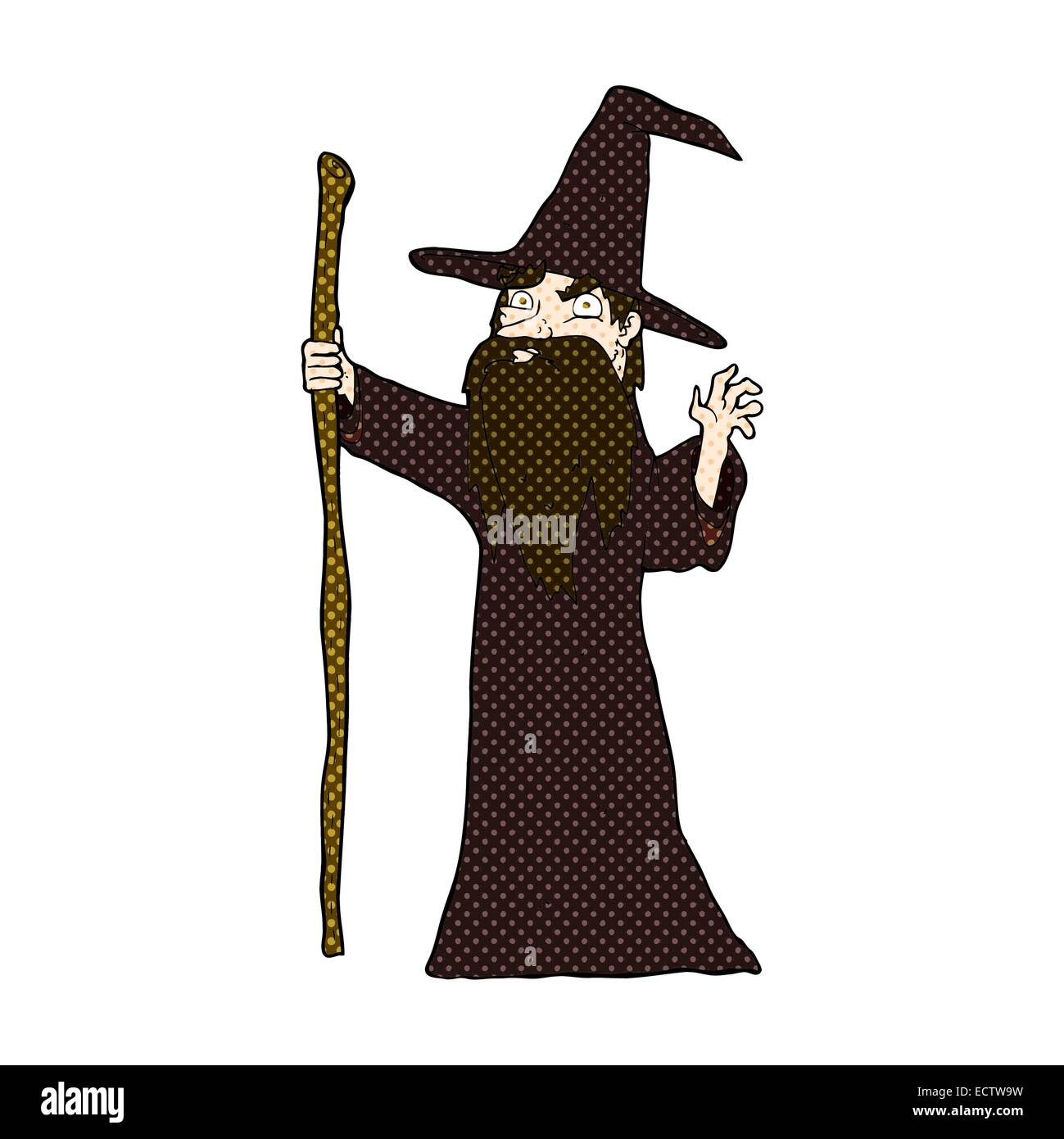 retro comic book style cartoon old wizard Stock Vector Image & Art - Alamy