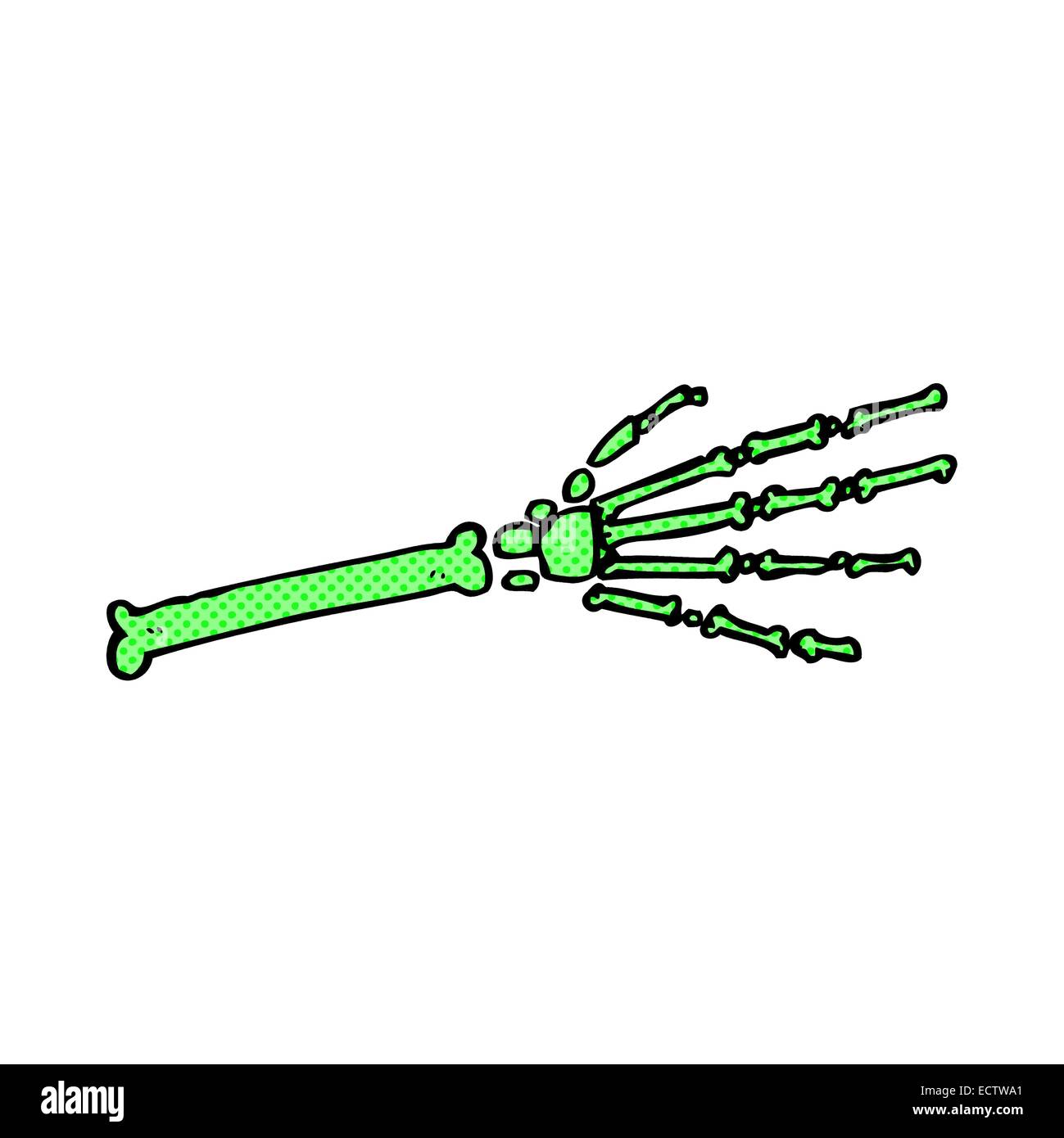 retro comic book style cartoon skeleton hand Stock Vector Image & Art ...