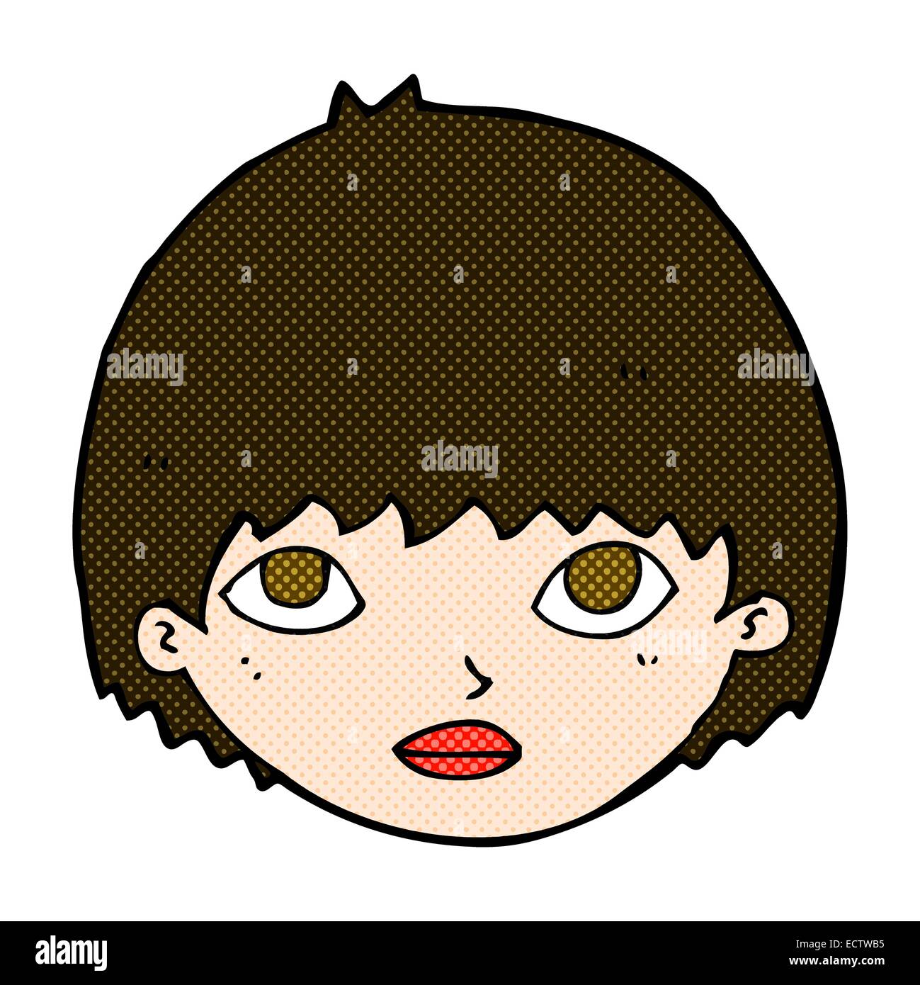 retro comic book style cartoon girl staring Stock Vector Image & Art ...