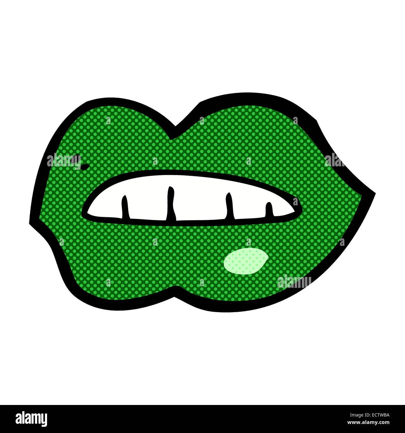 retro comic book style cartoon halloween lips Stock Vector Image & Art ...