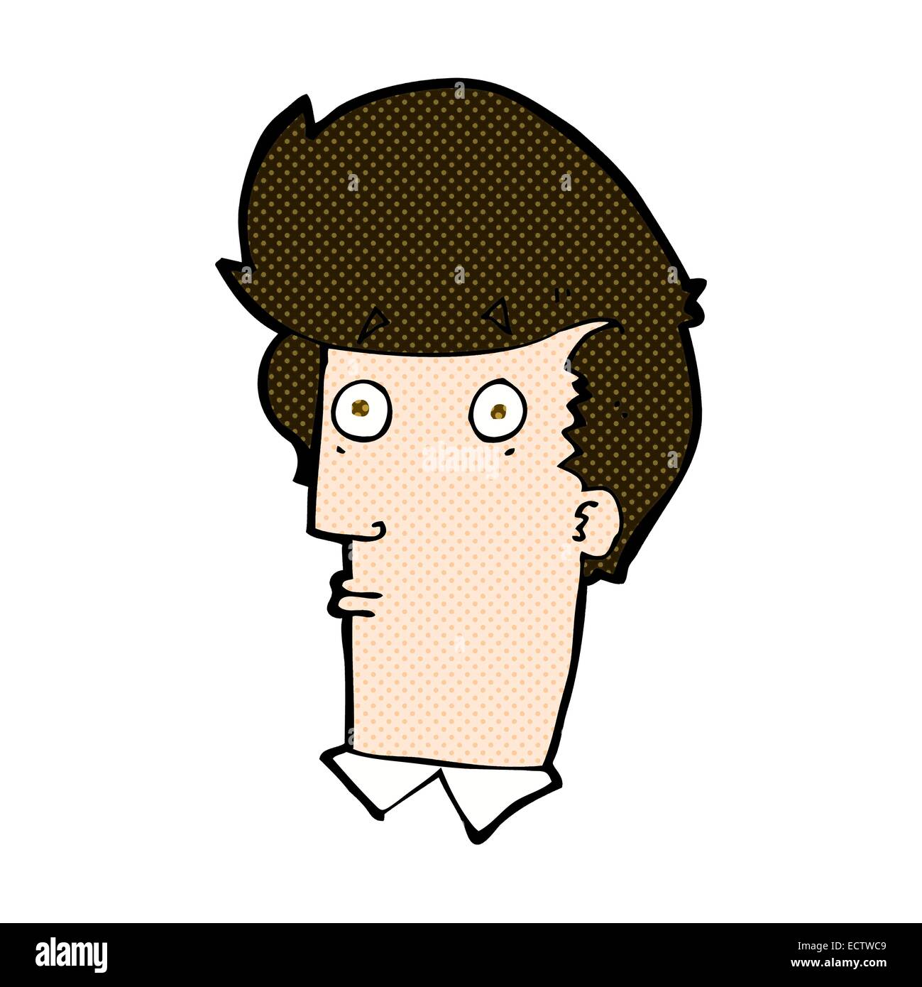 retro comic book style cartoon surprised expression Stock Vector Image ...