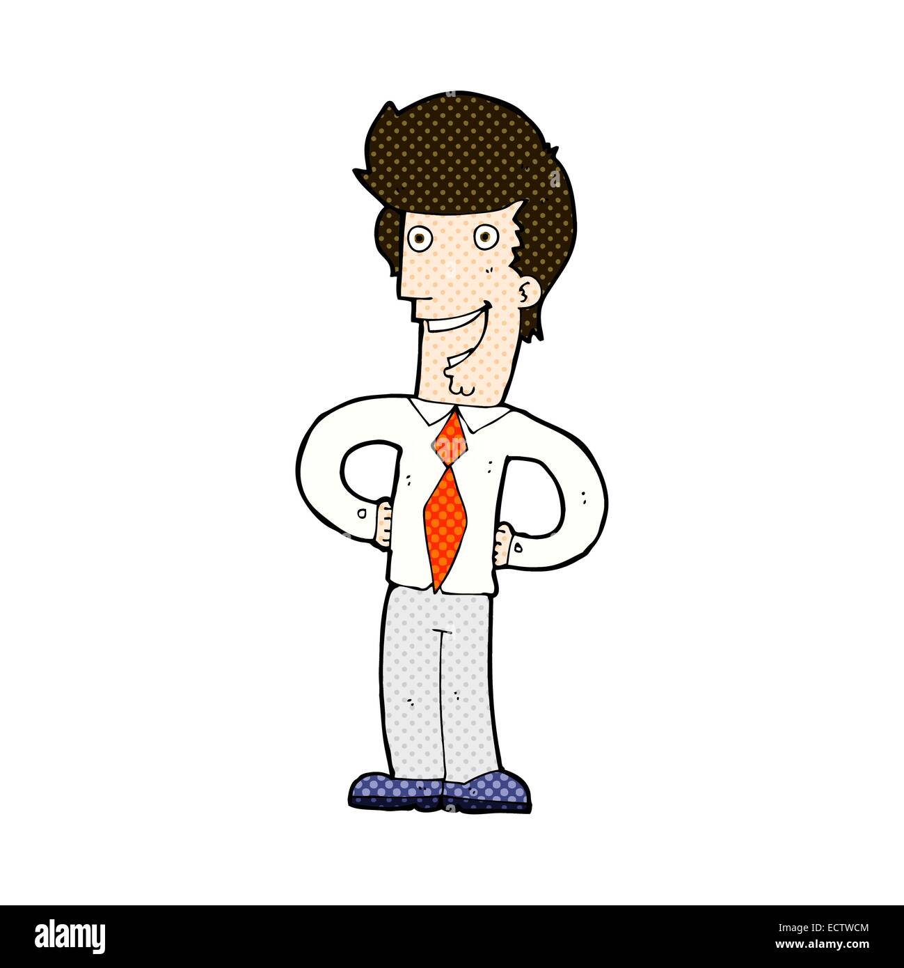 retro comic book style cartoon happy man Stock Vector Image & Art - Alamy