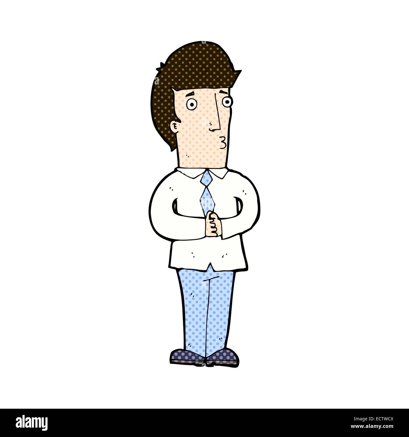retro comic book style cartoon nervous man Stock Vector Image & Art - Alamy