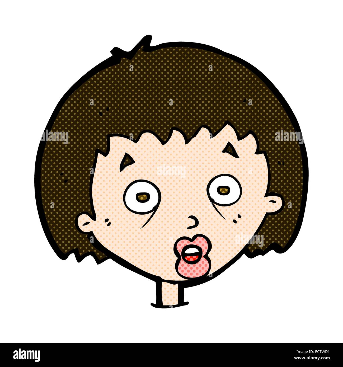 retro comic book style cartoon shocked woman Stock Vector Image & Art ...