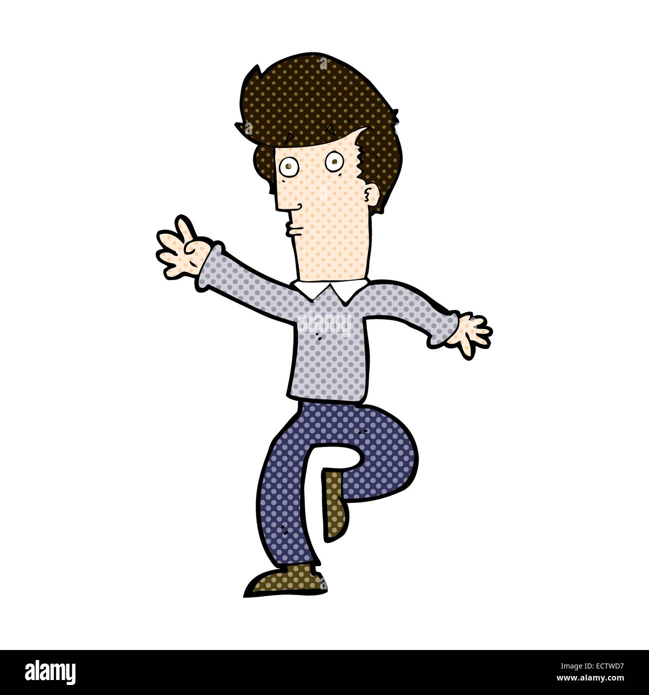 retro comic book style cartoon rushing man Stock Vector Image & Art - Alamy