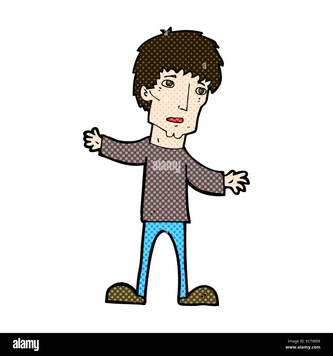 retro comic book style cartoon worried man Stock Vector Image & Art - Alamy