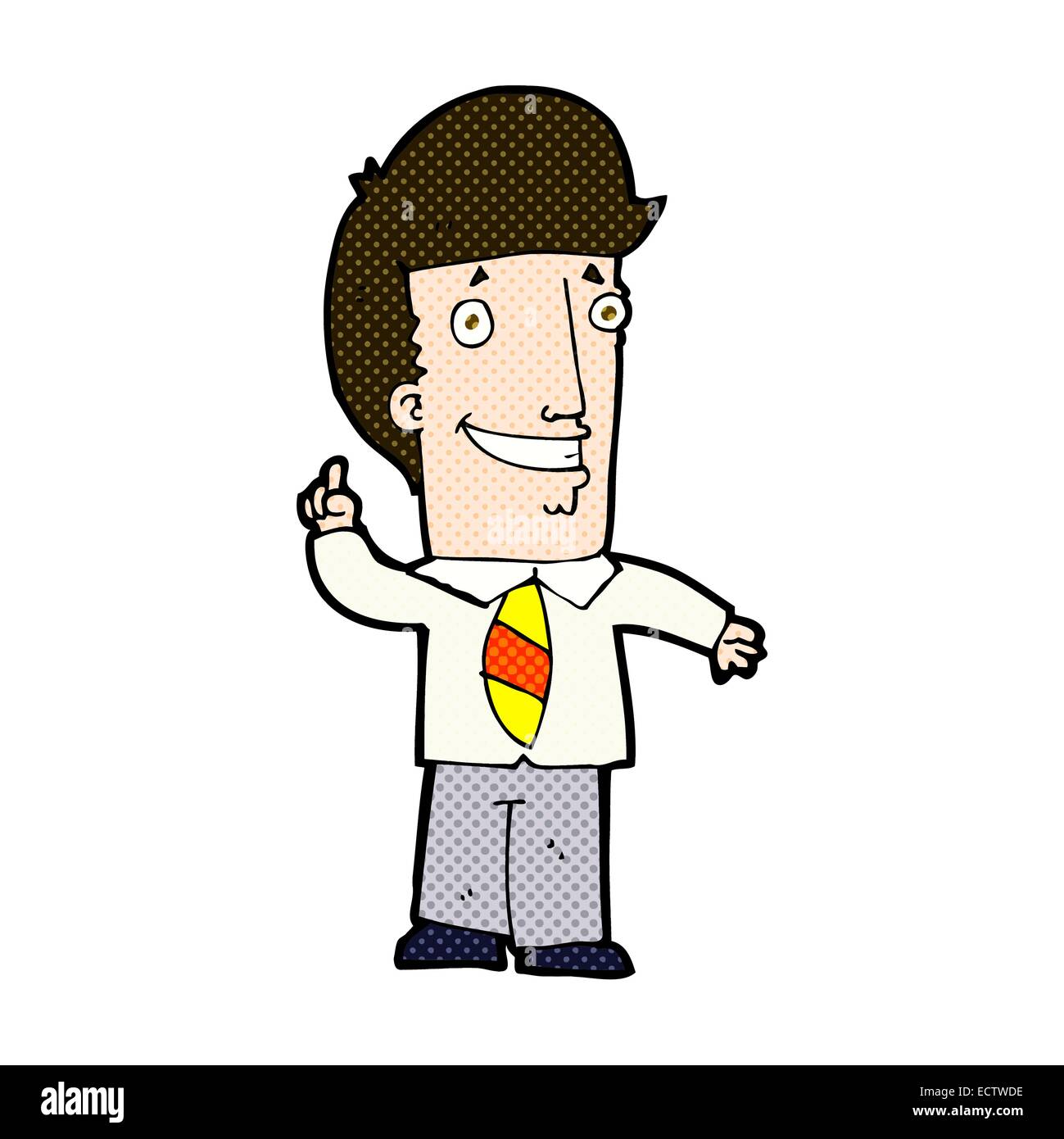 retro comic book style cartoon office man with idea Stock Vector Image ...