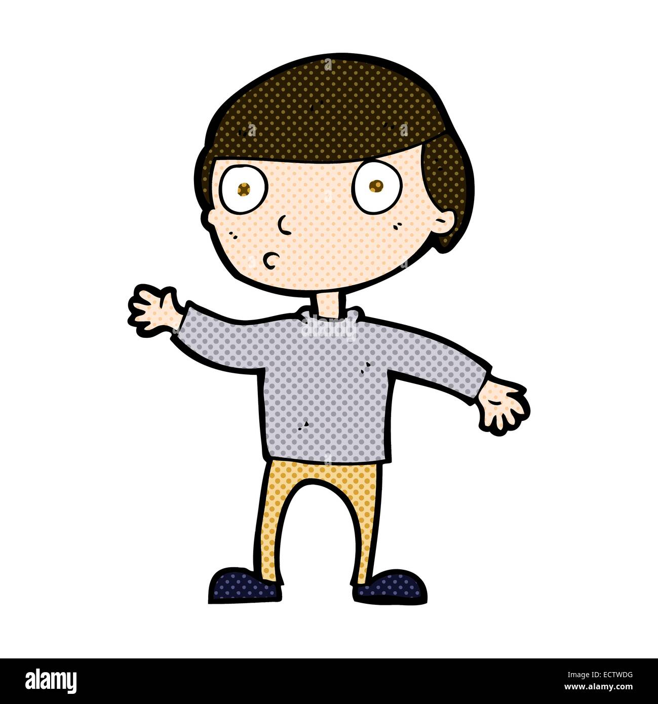 retro comic book style cartoon waving man Stock Vector Image & Art - Alamy