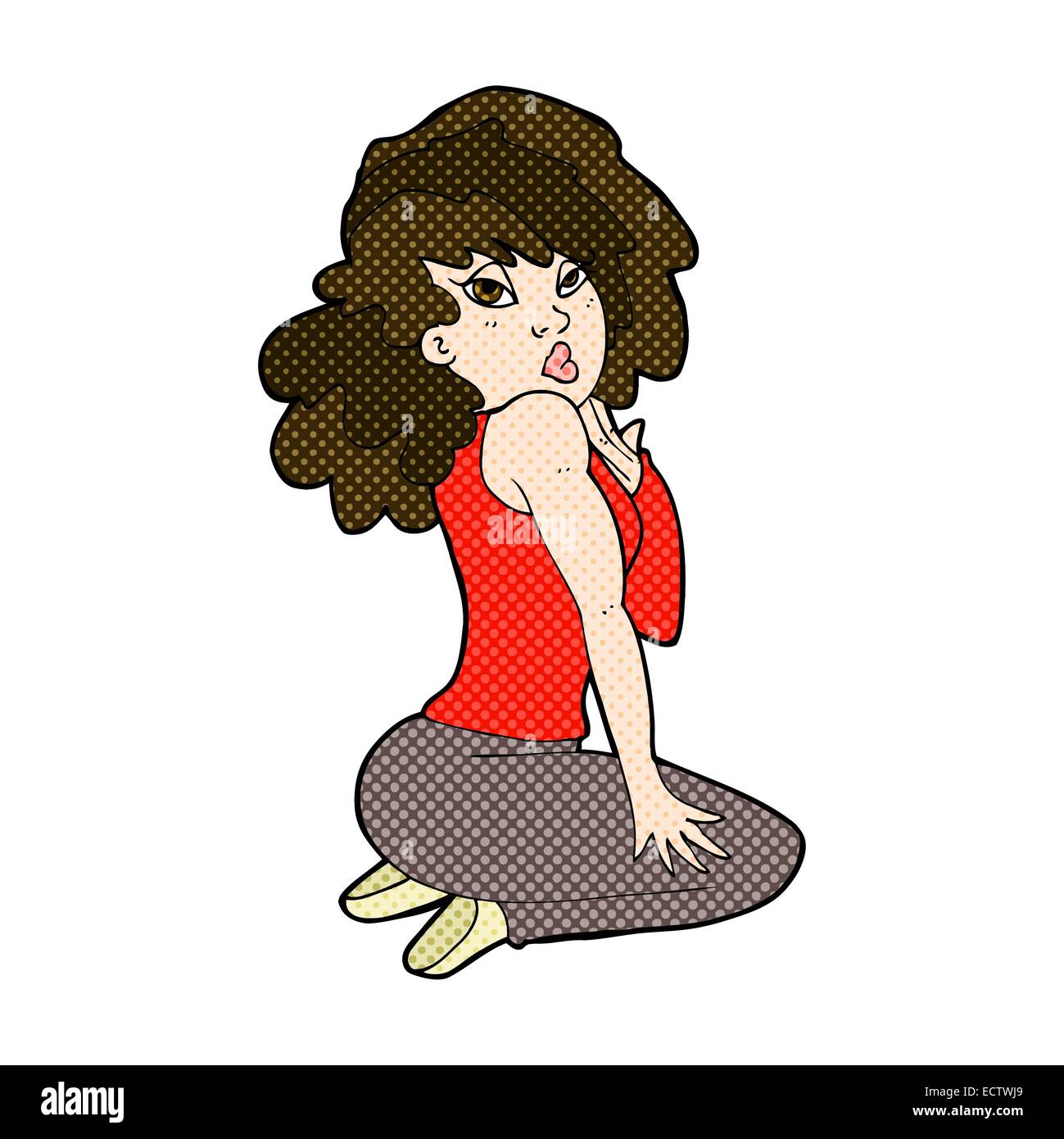 retro comic book style cartoon woman posing Stock Vector Image & Art ...