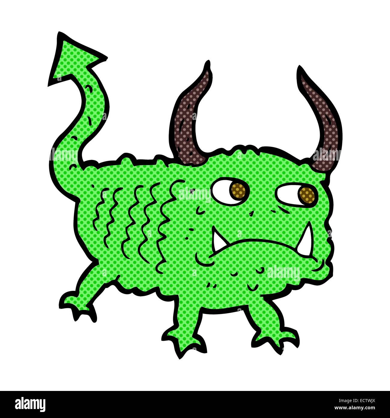 retro comic book style cartoon little demon Stock Vector Image & Art ...