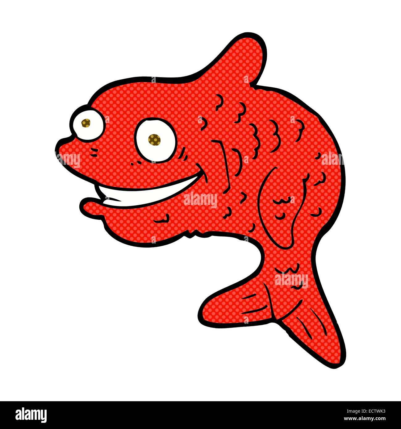 retro comic book style cartoon happy fish Stock Vector Image & Art - Alamy