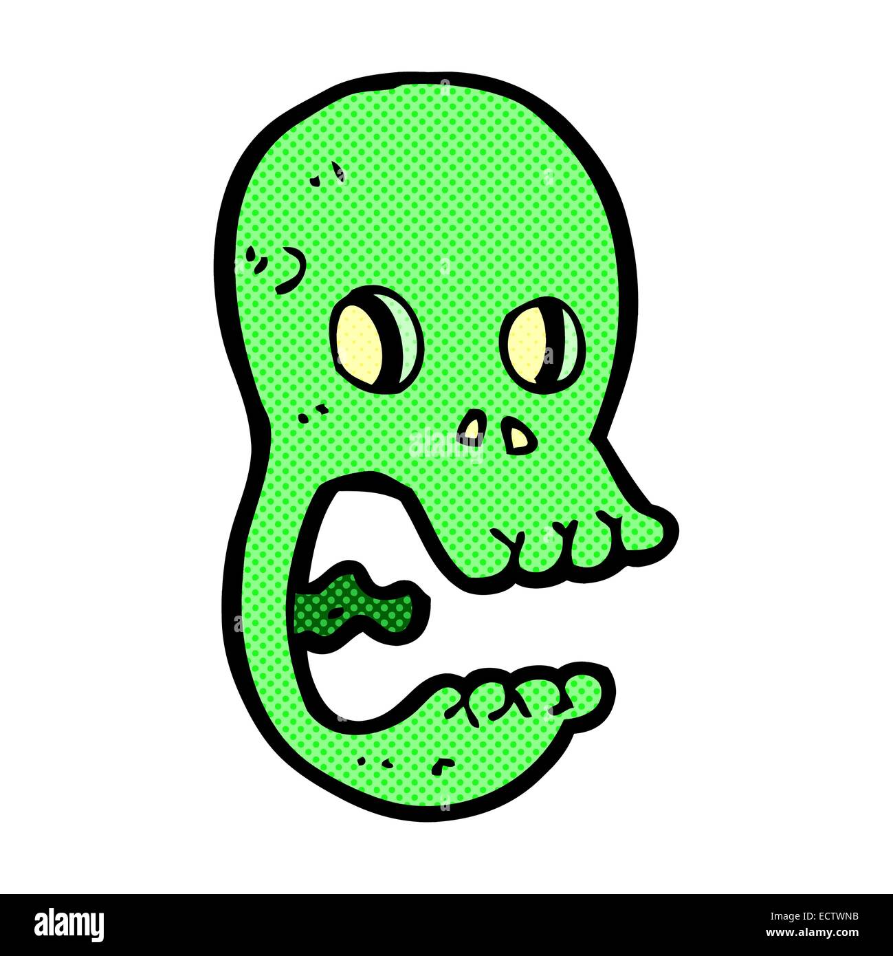 funny retro comic book style cartoon skull Stock Vector Image & Art - Alamy