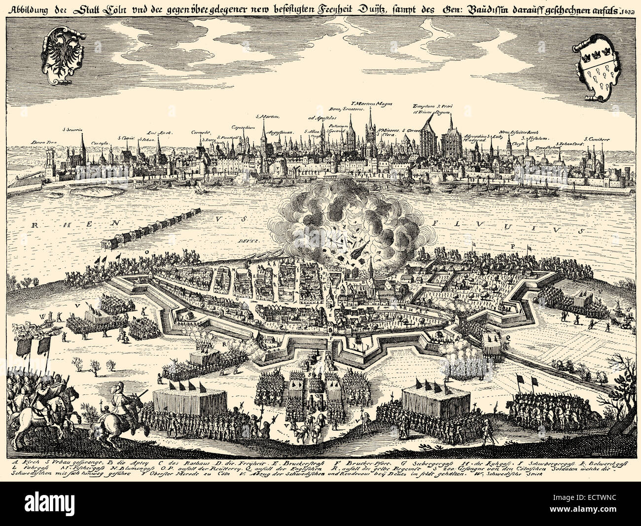 The Swedish siege of Cologne and Deutz, Thirty Years' War, 17th century ...