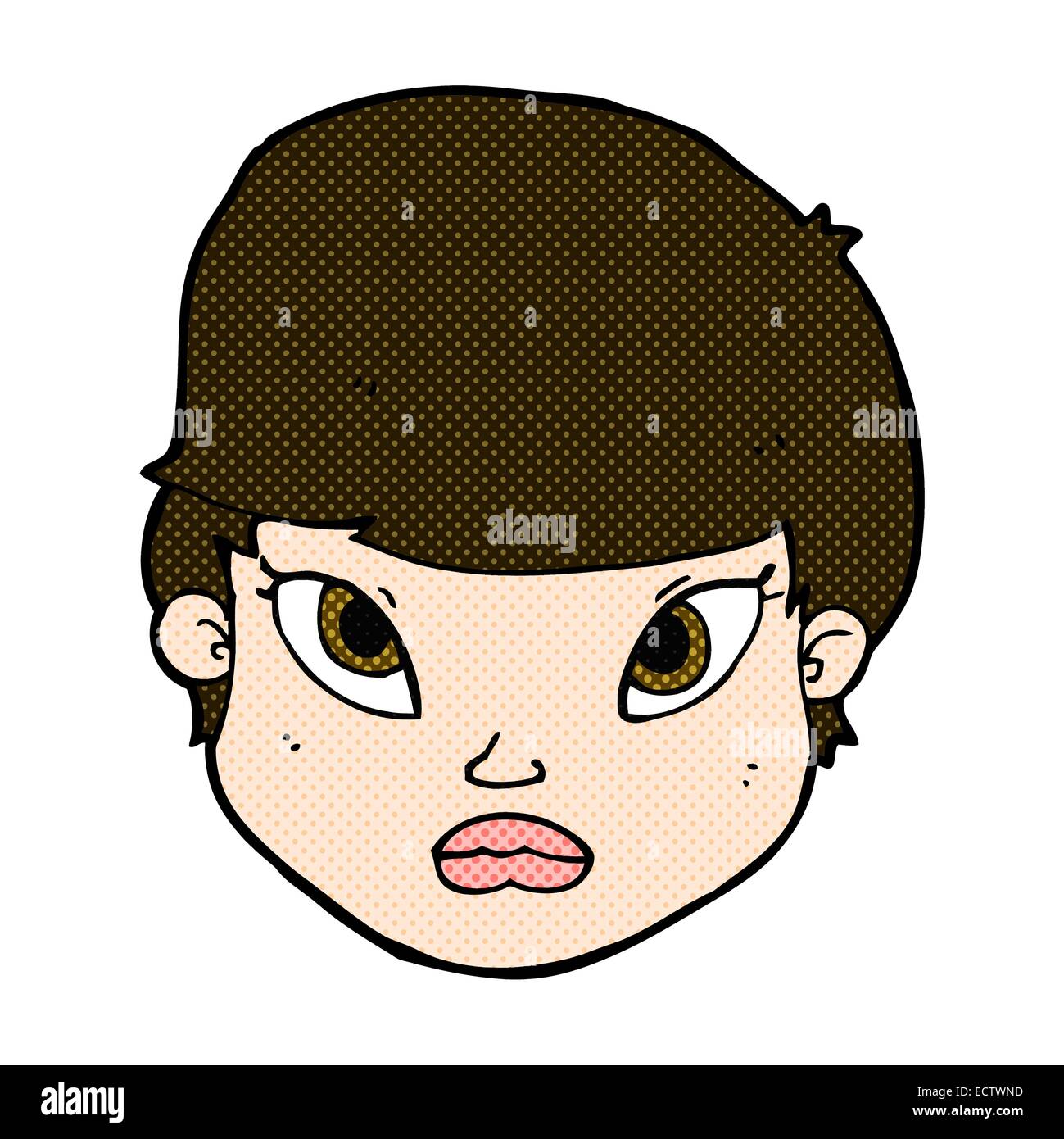 retro comic book style cartoon serious face Stock Vector Image & Art ...