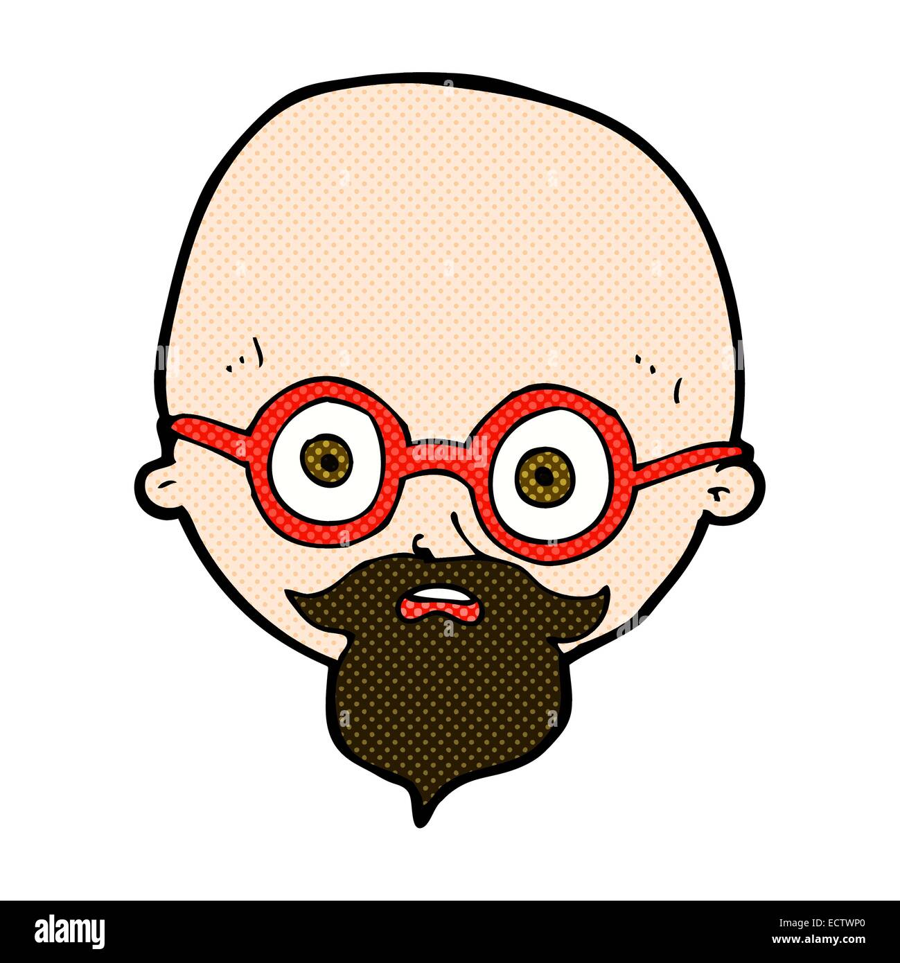 retro comic book style cartoon shocked man with beard Stock Vector ...