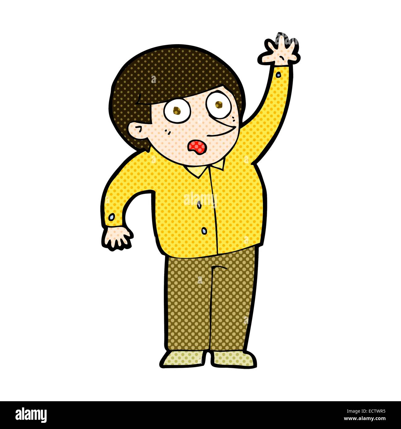 retro comic book style cartoon man asking question Stock Vector Image ...