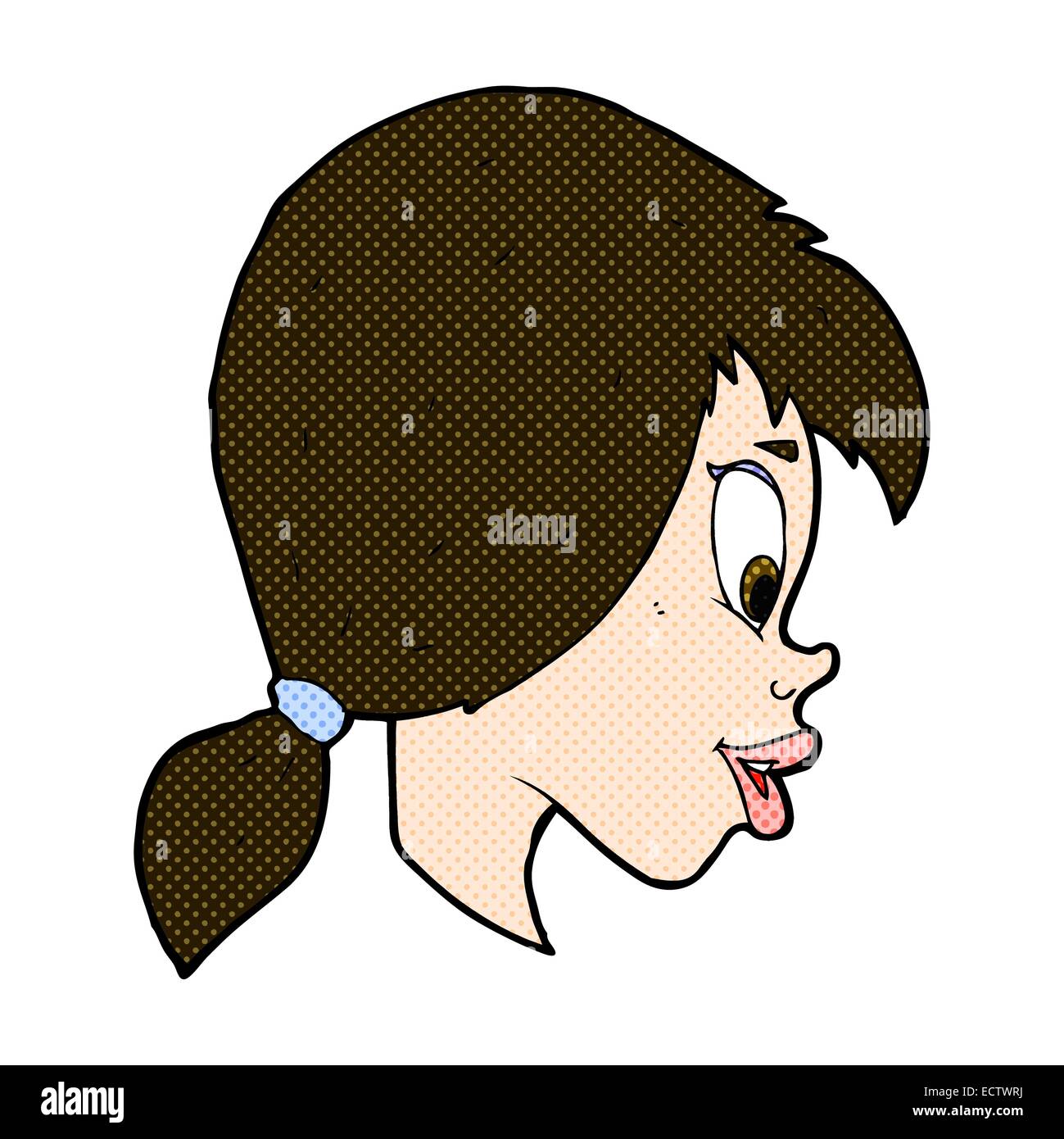 retro comic book style cartoon pretty female face Stock Vector Image ...