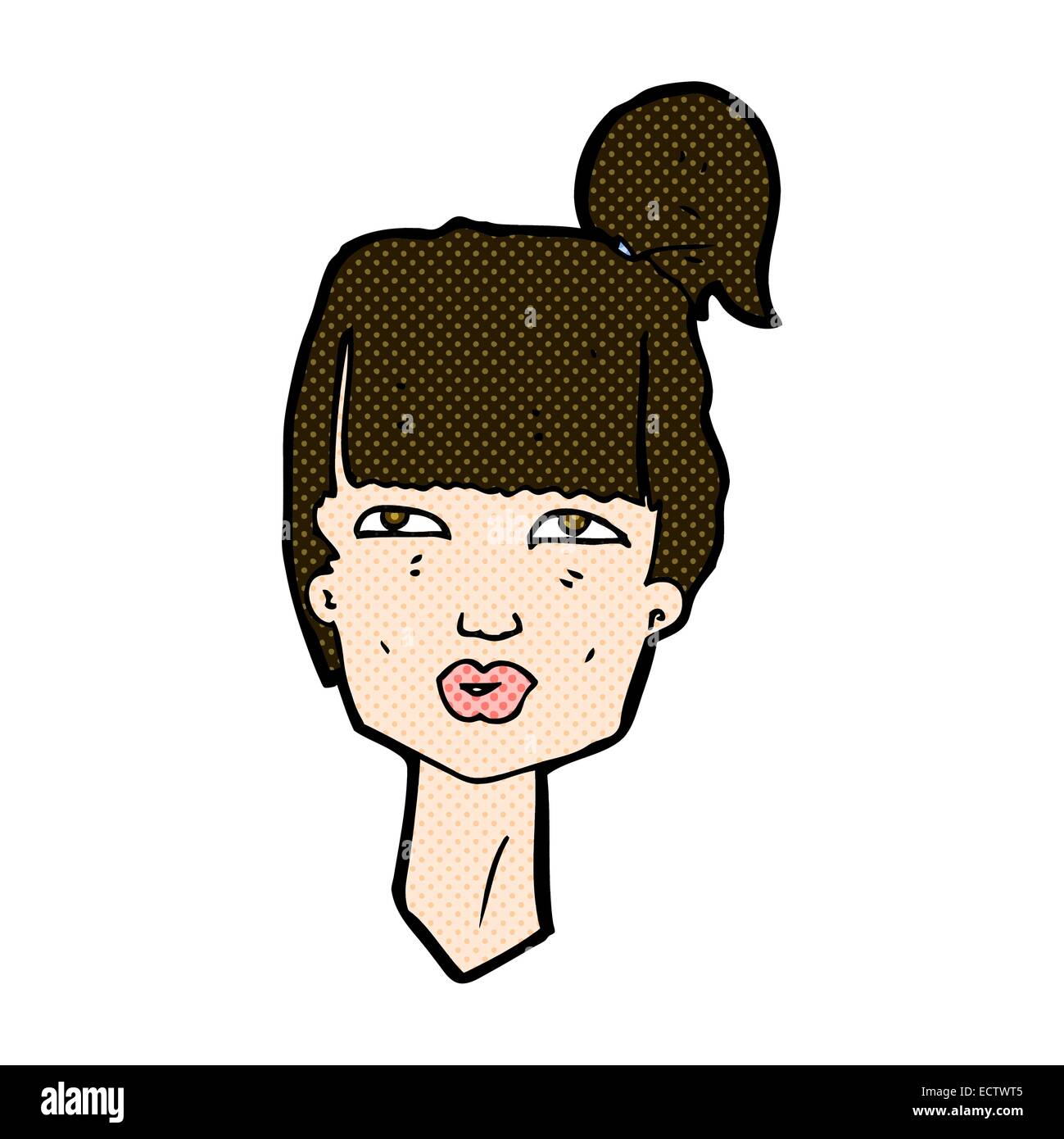 retro comic book style cartoon female head Stock Vector Image & Art - Alamy