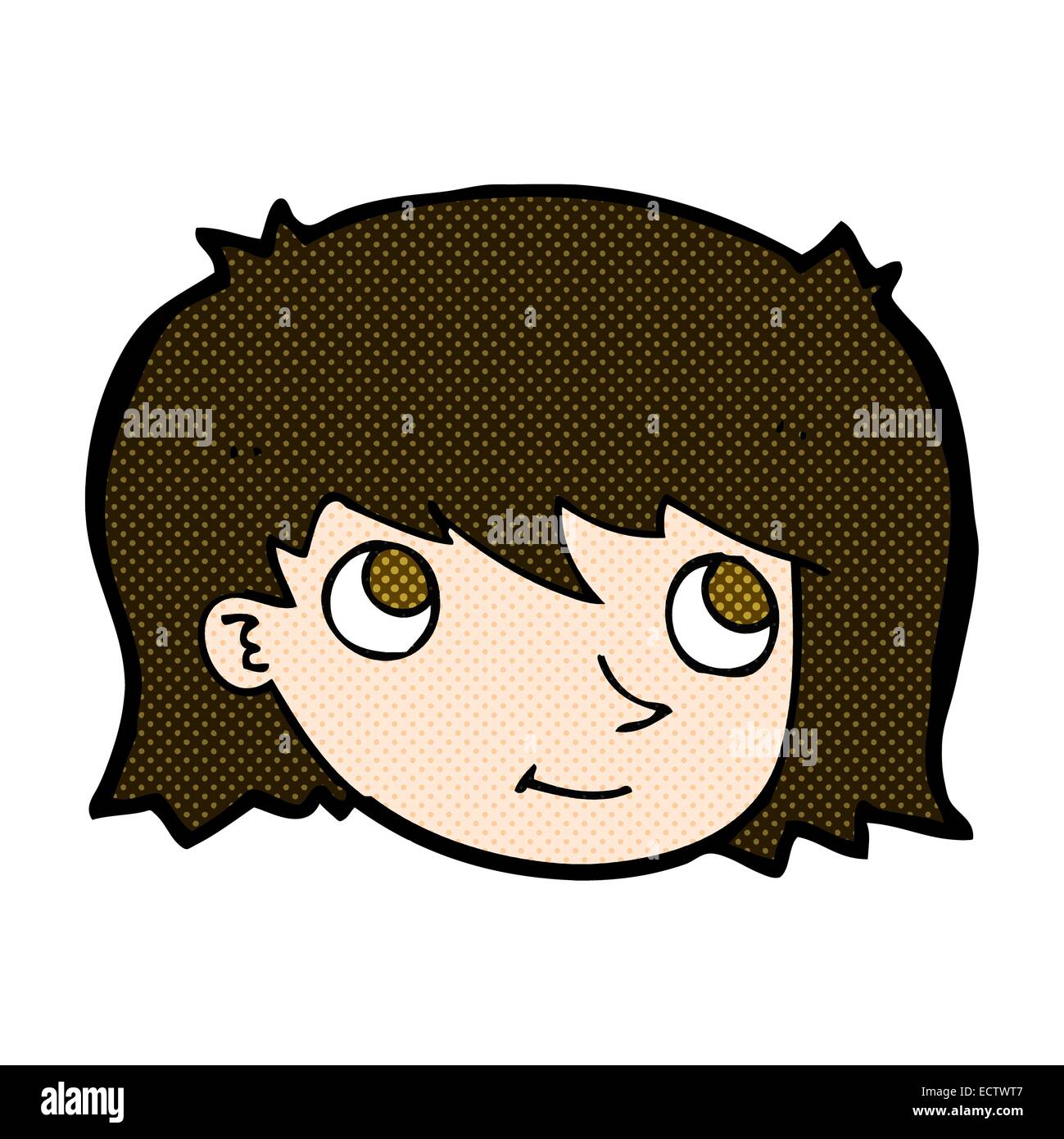 retro comic book style cartoon female face Stock Vector Image & Art - Alamy