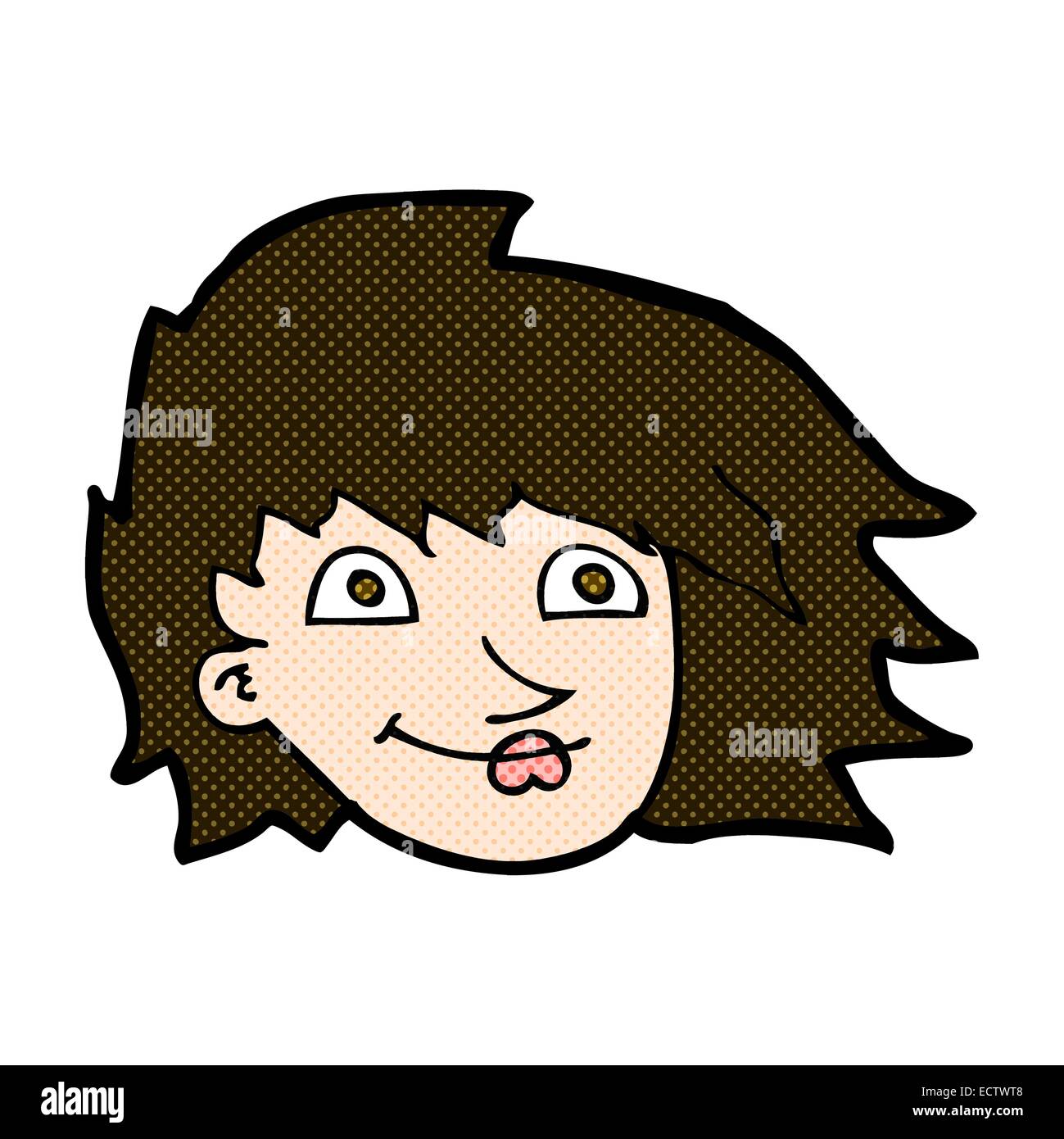 retro comic book style cartoon female face Stock Vector Image & Art - Alamy