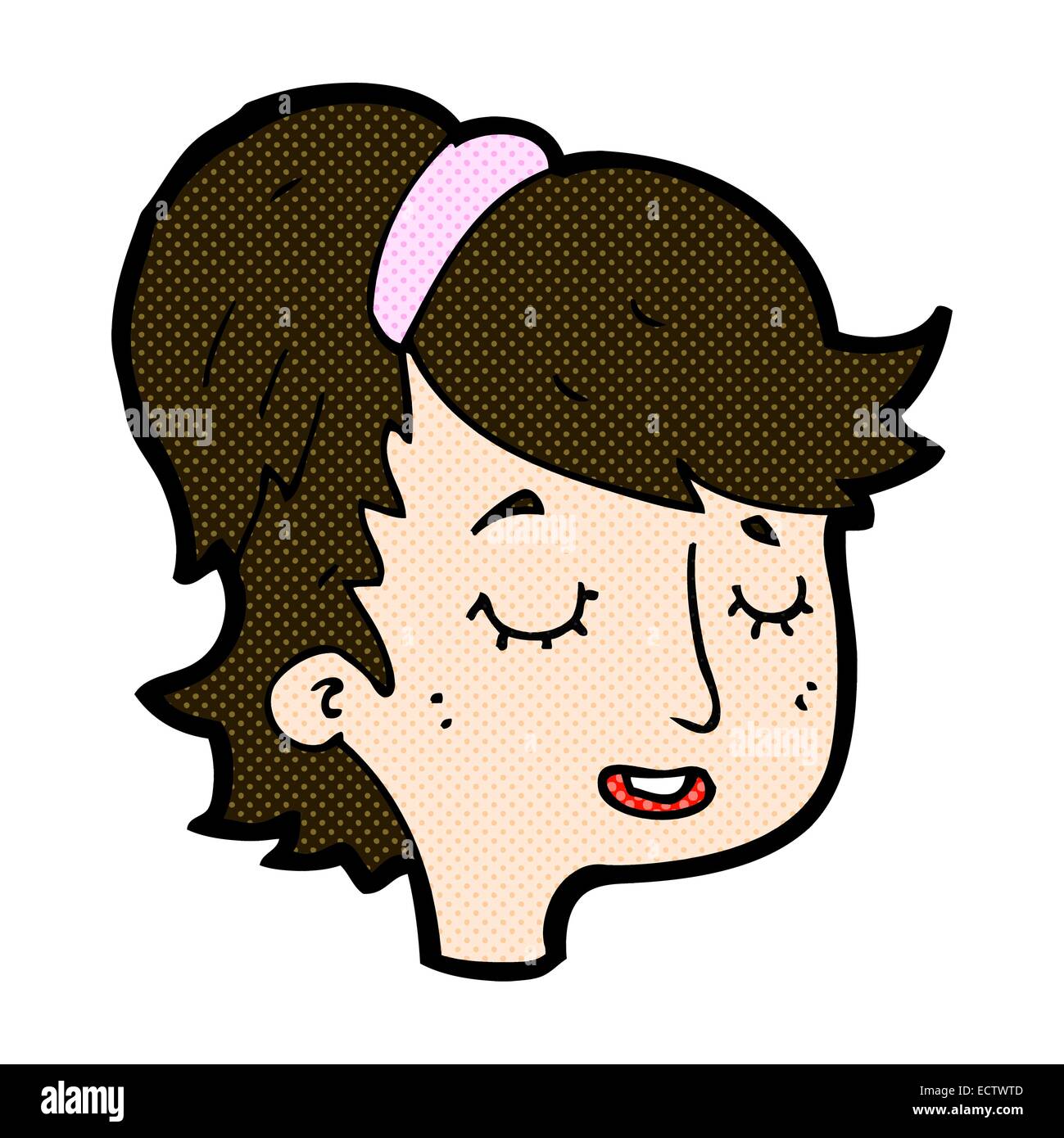 retro comic book style cartoon pretty female face Stock Vector Image ...