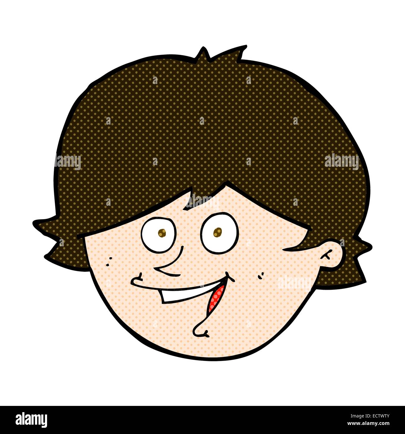 retro comic book style cartoon happy boy face Stock Vector Image & Art ...