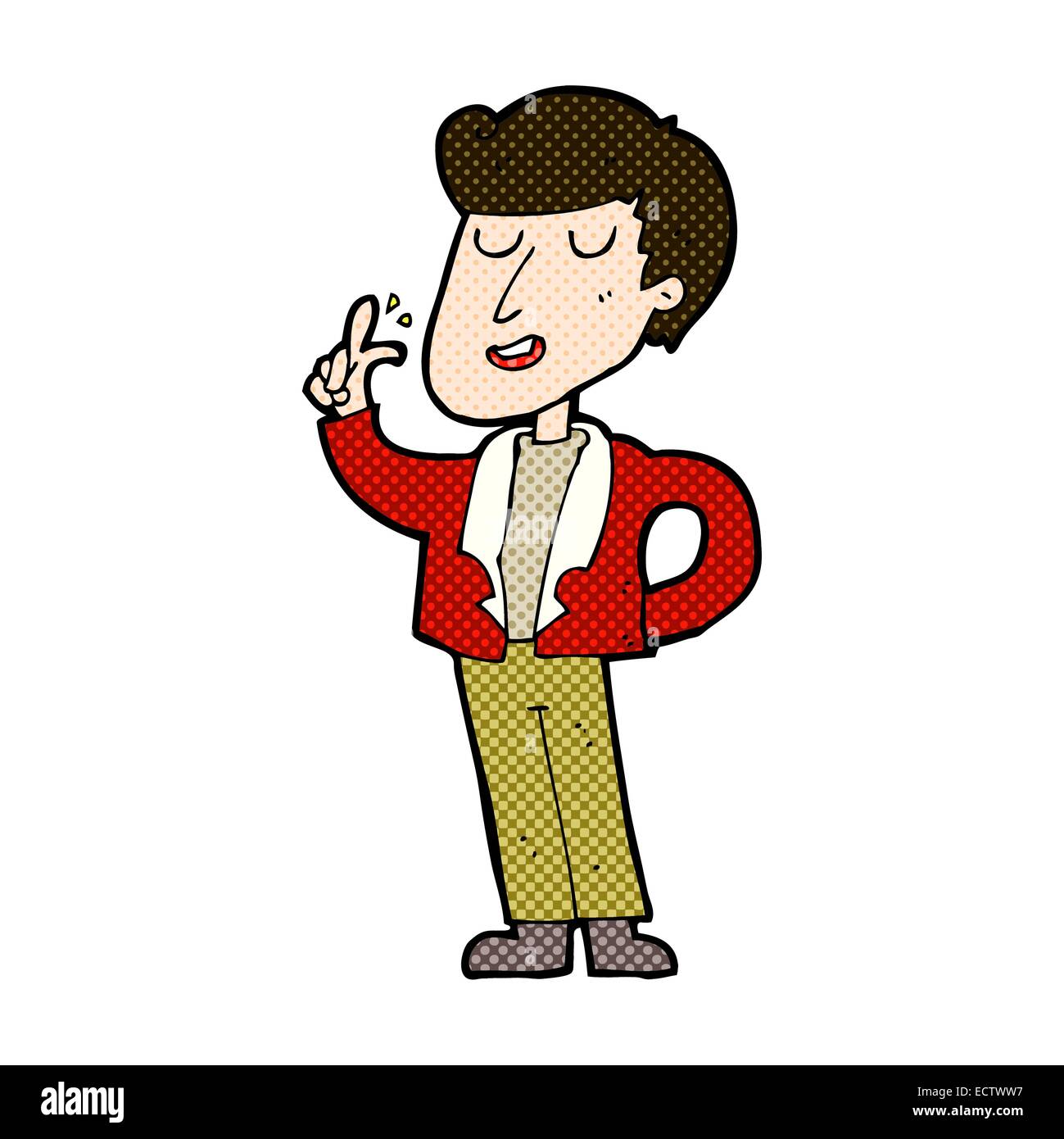 retro comic book style cartoon cool guy snapping fingers Stock Vector ...