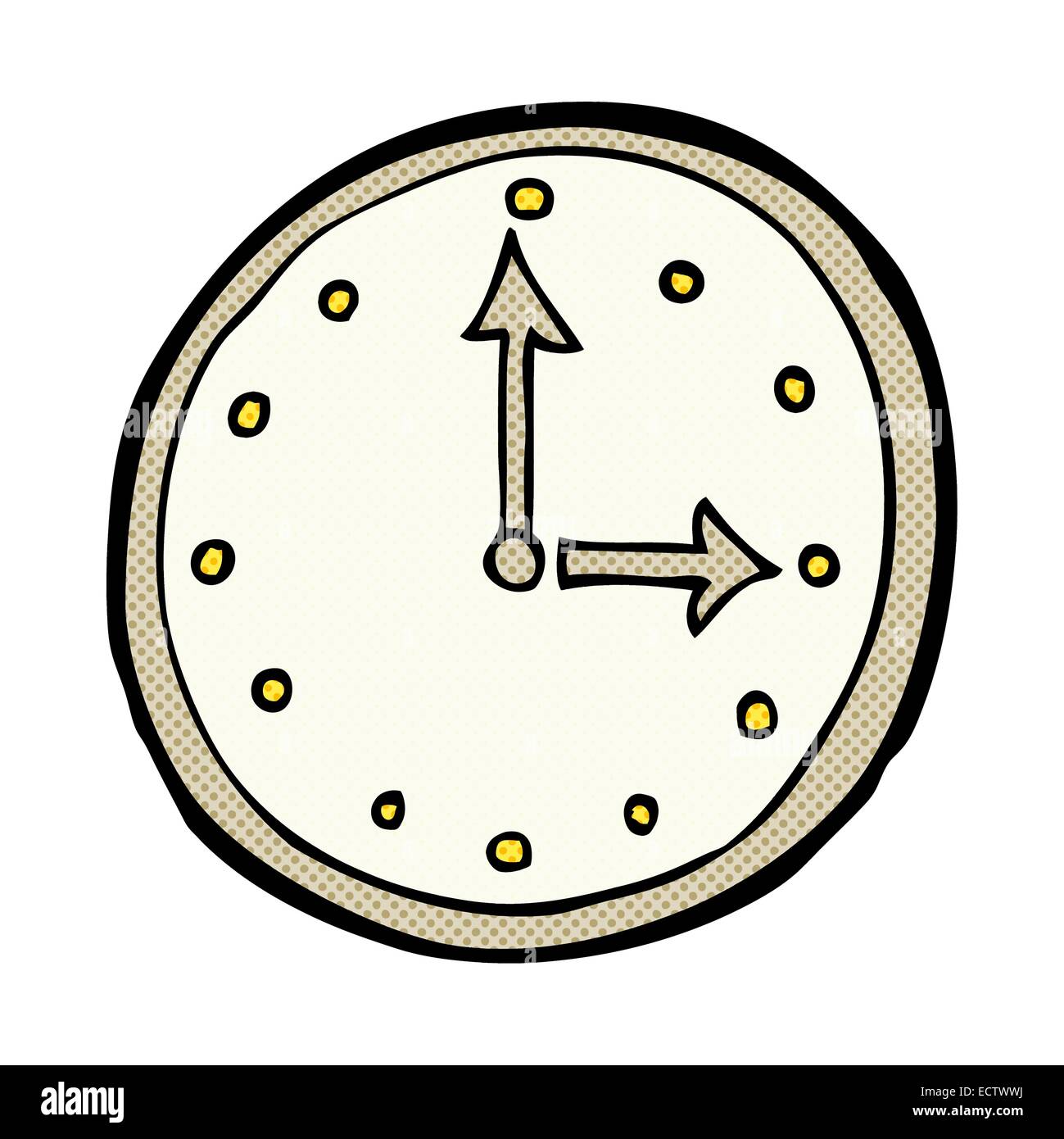 retro comic book style cartoon clock symbol Stock Vector Image & Art ...
