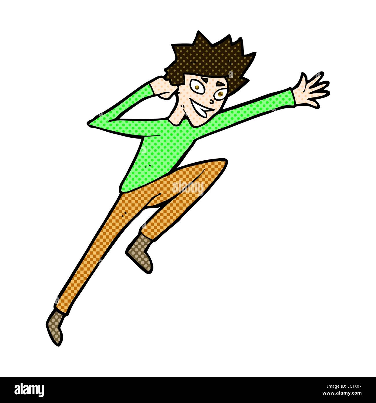 retro comic book style cartoon jumping man Stock Vector Image & Art - Alamy