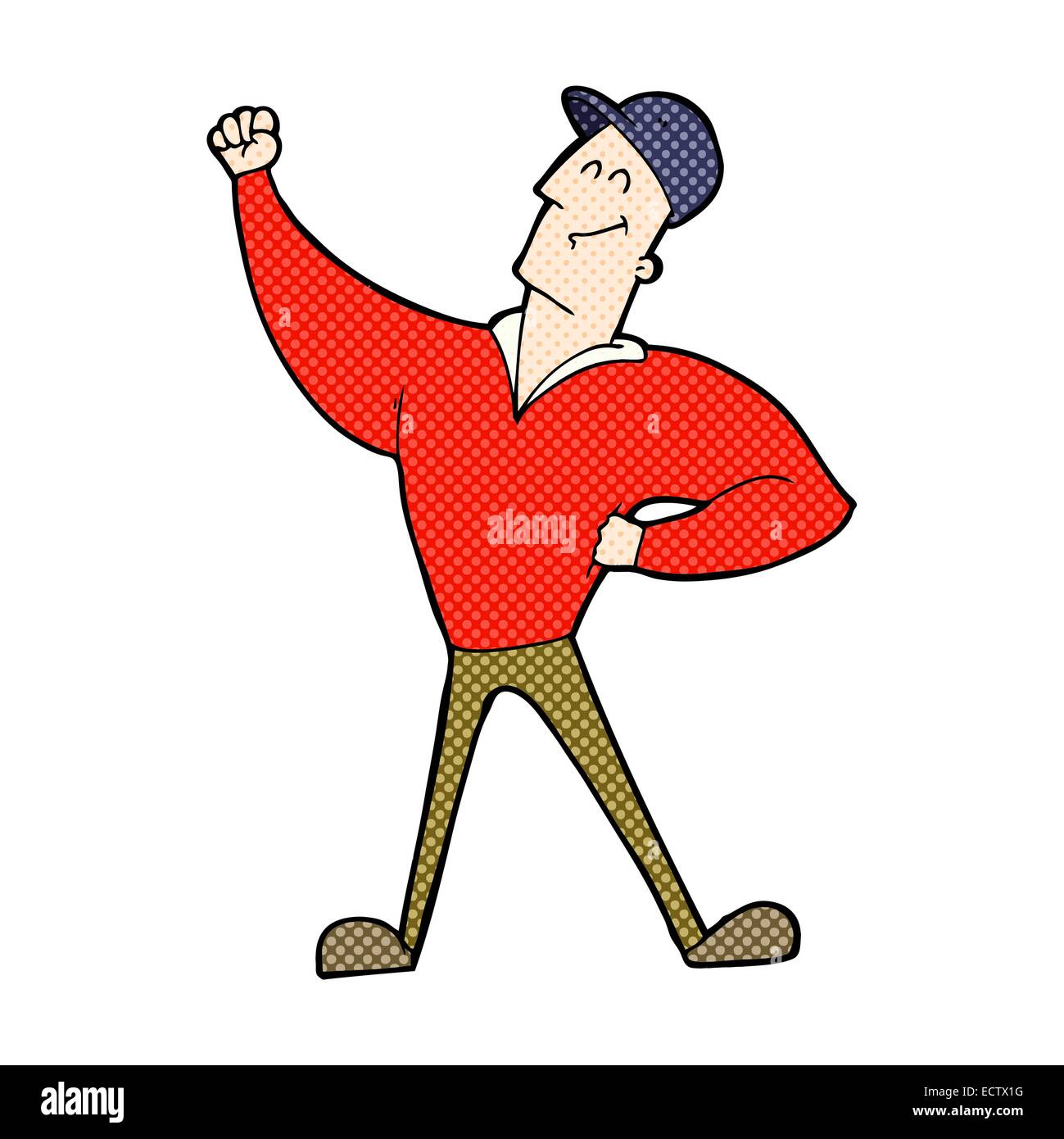 Cartoon man striking heroic pose hi-res stock photography and images ...