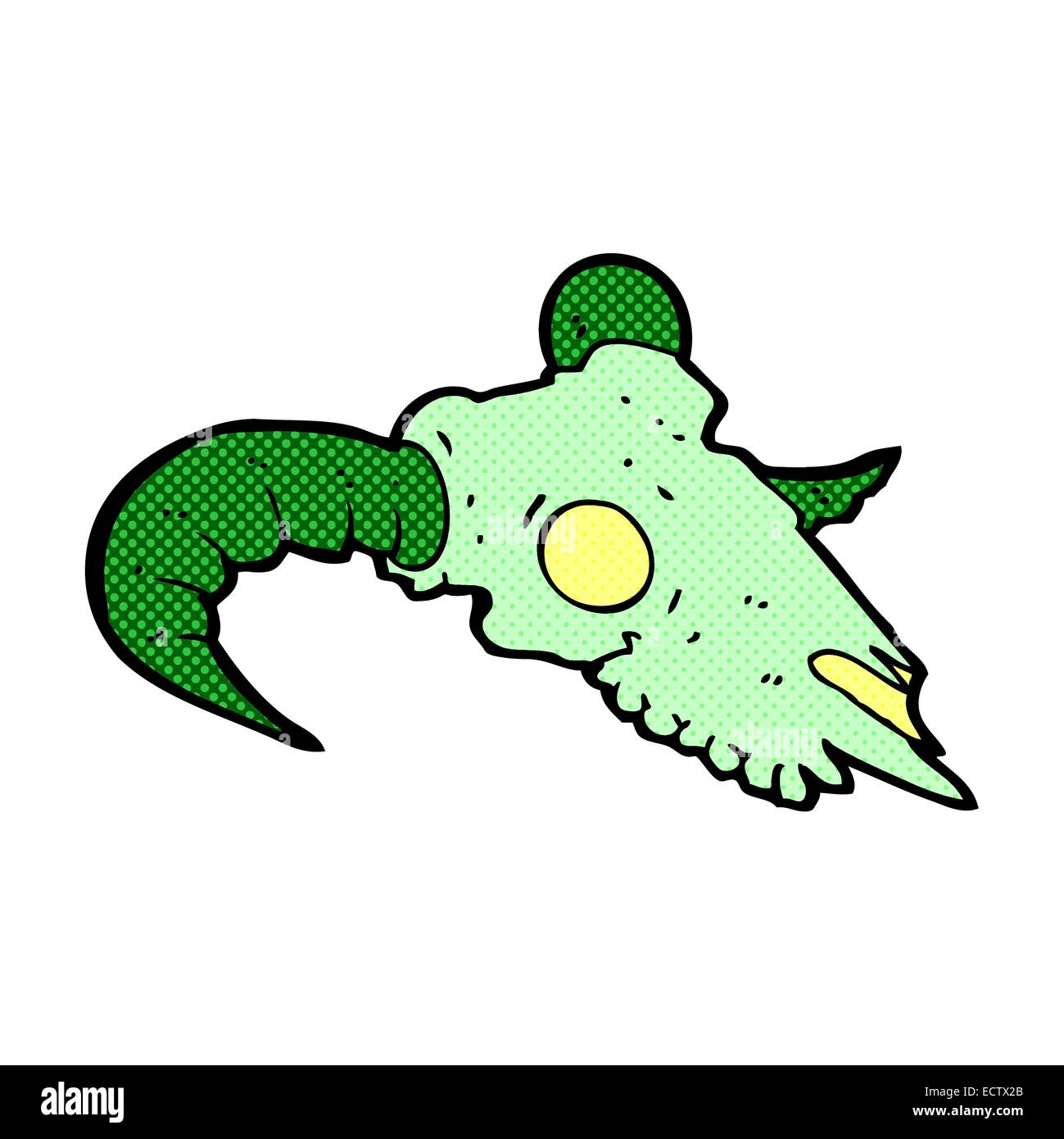 retro comic book style cartoon magic ram skull Stock Vector Image & Art ...