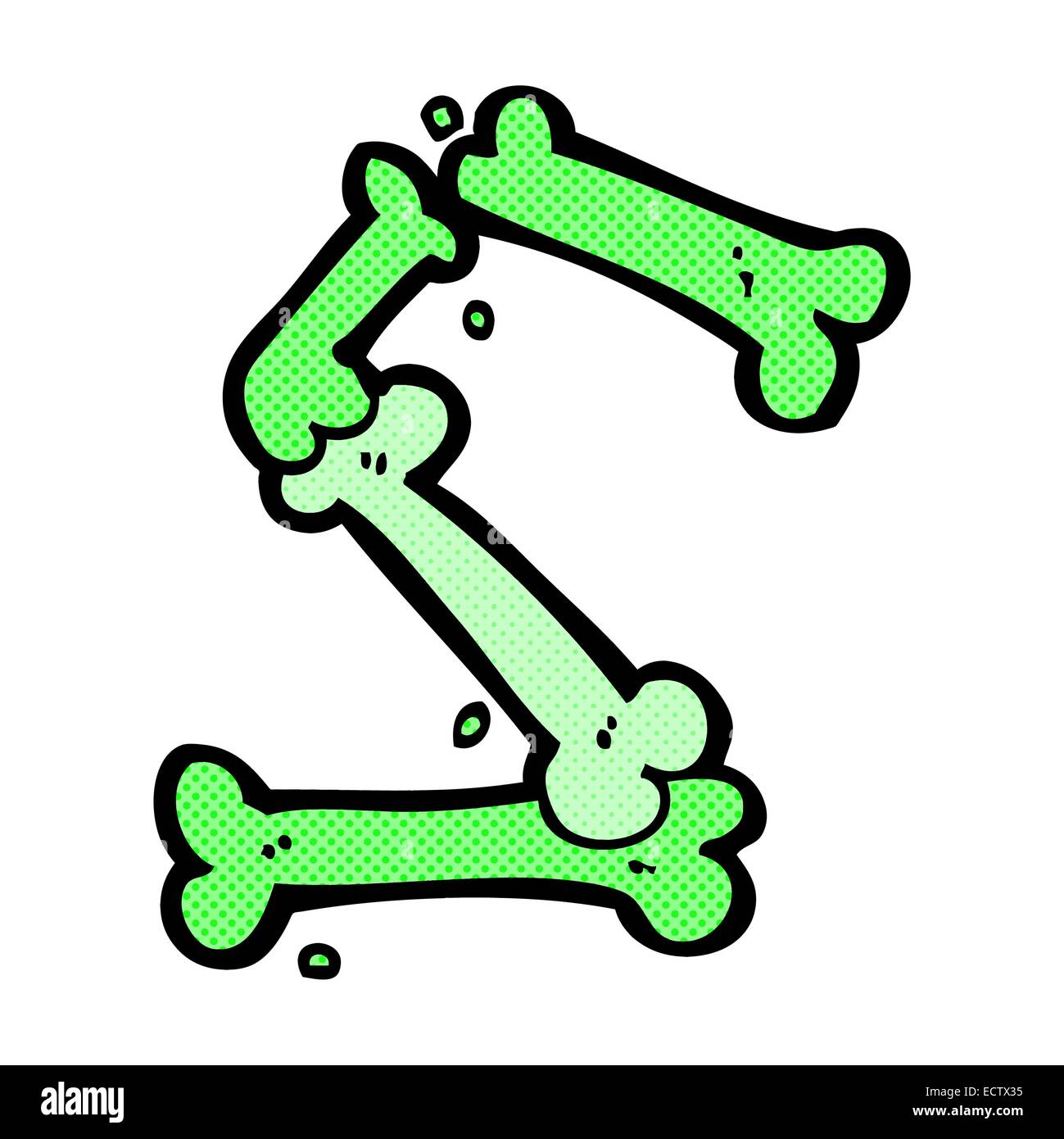 retro comic book style cartoon halloween bone number Stock Vector Image ...