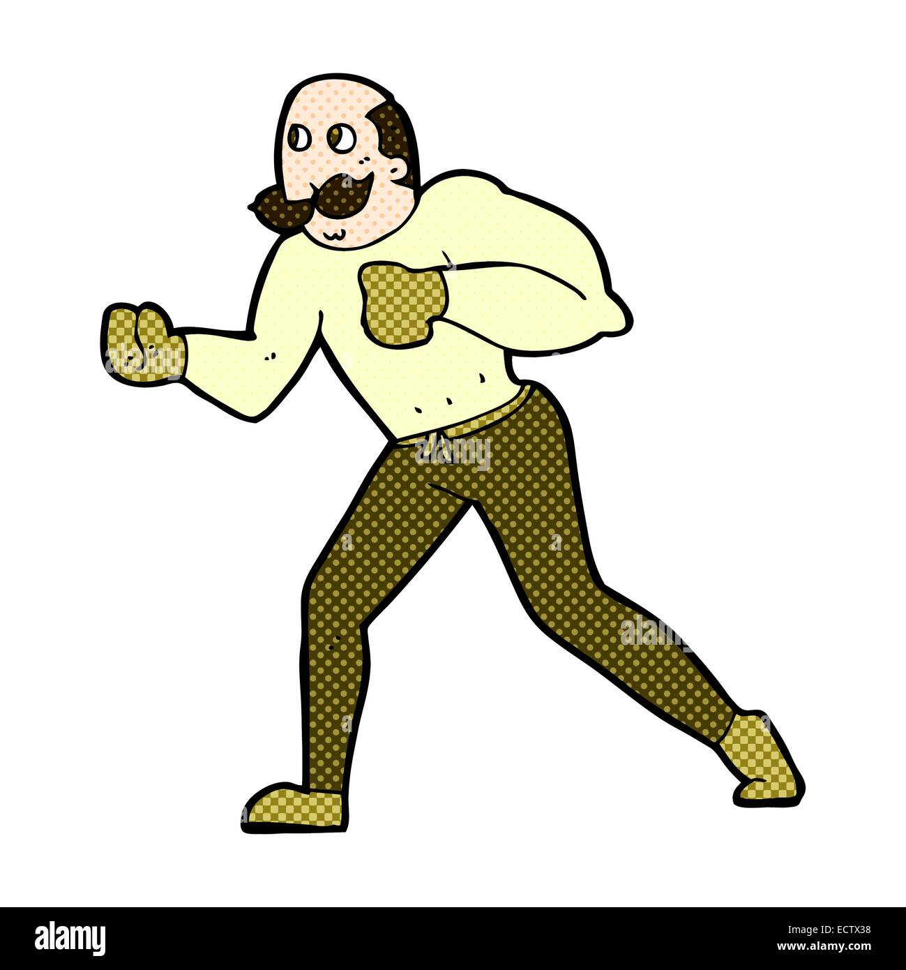 retro comic book style cartoon retro boxer man Stock Vector Image & Art ...