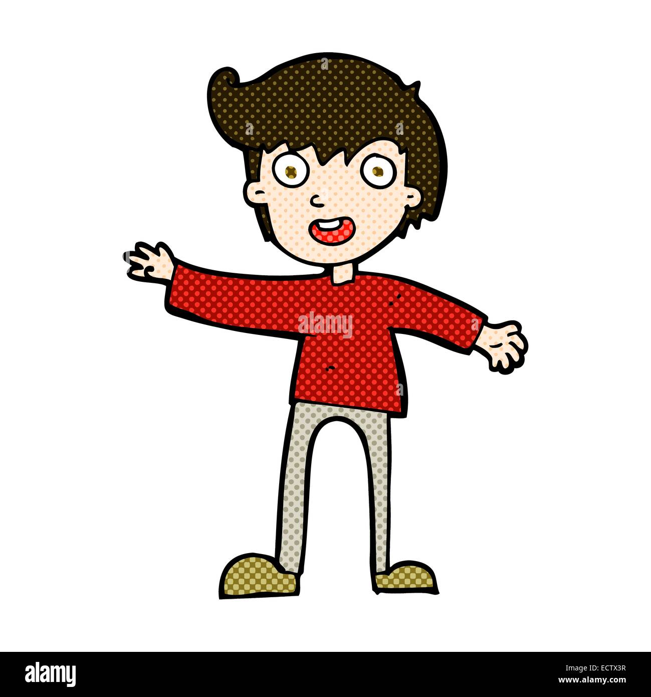 retro comic book style cartoon excited boy Stock Vector Image & Art - Alamy