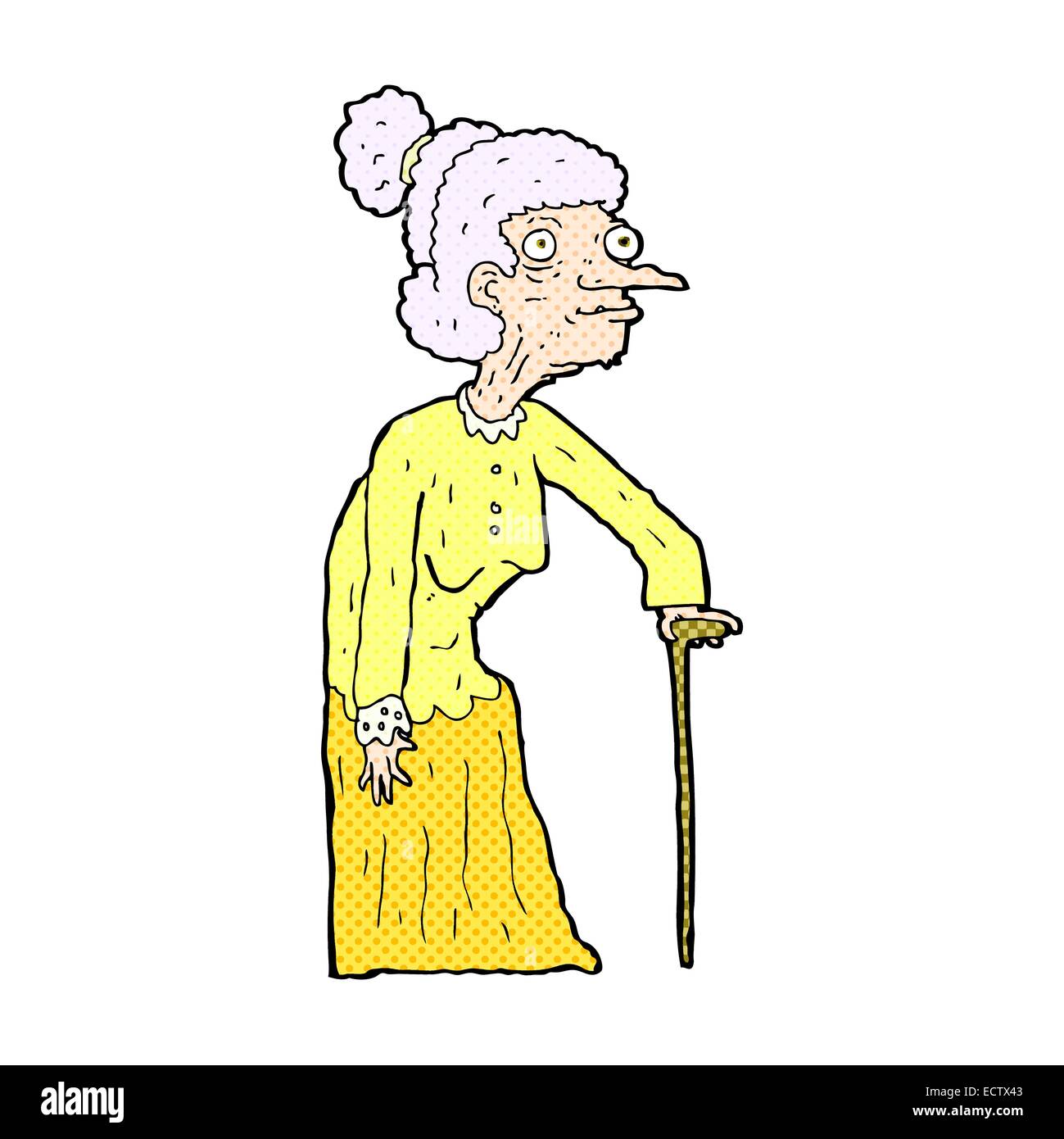 retro comic book style cartoon old woman Stock Vector Image & Art - Alamy