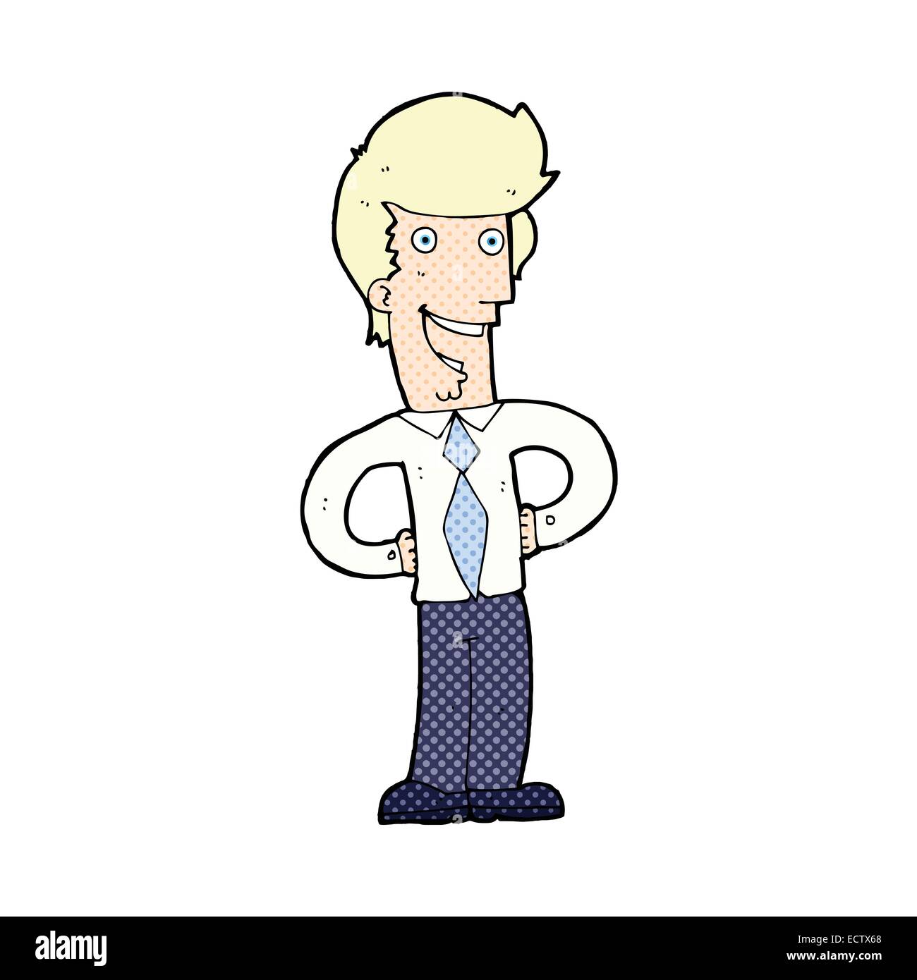retro comic book style cartoon happy man Stock Vector Image & Art - Alamy