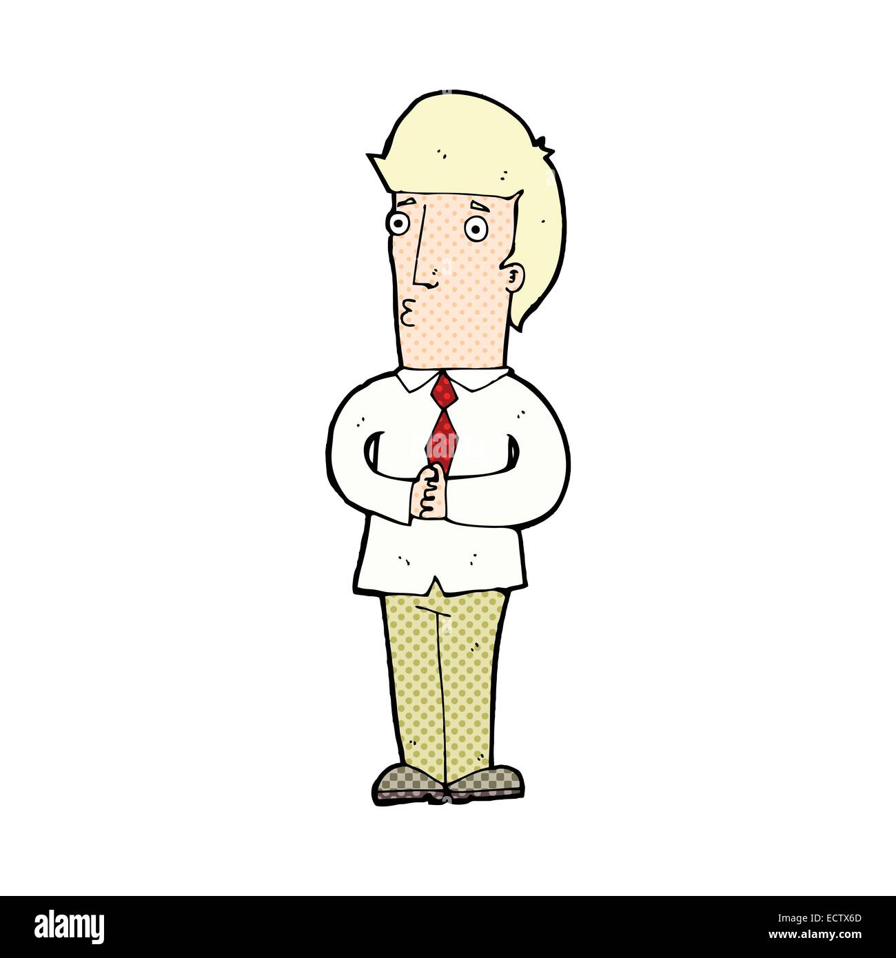 retro comic book style cartoon nervous man Stock Vector Image & Art - Alamy